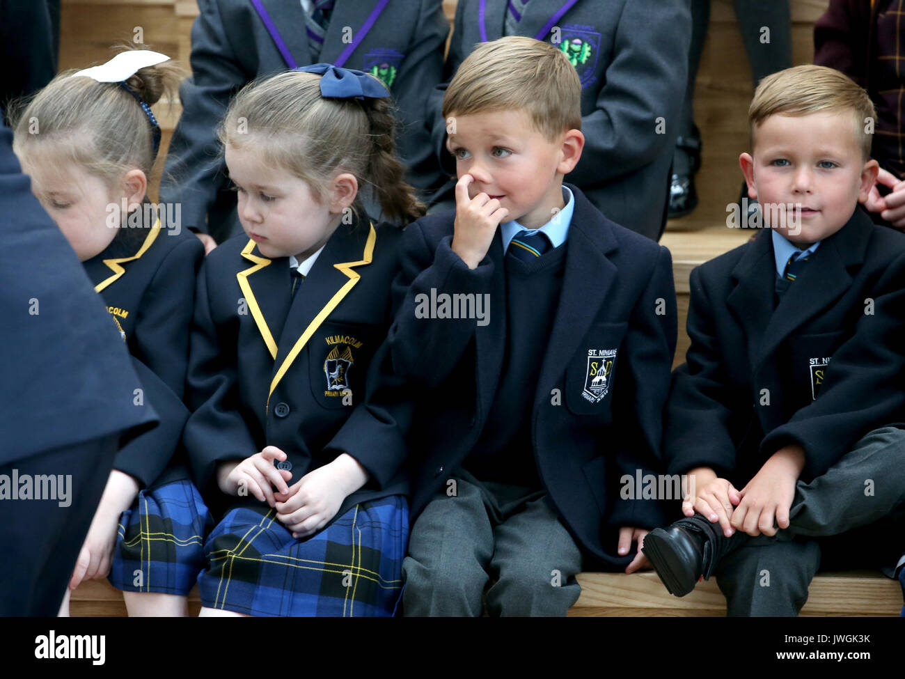 Some of the 13 sets of twins, (from left) Elanor and Isobel McShane ...