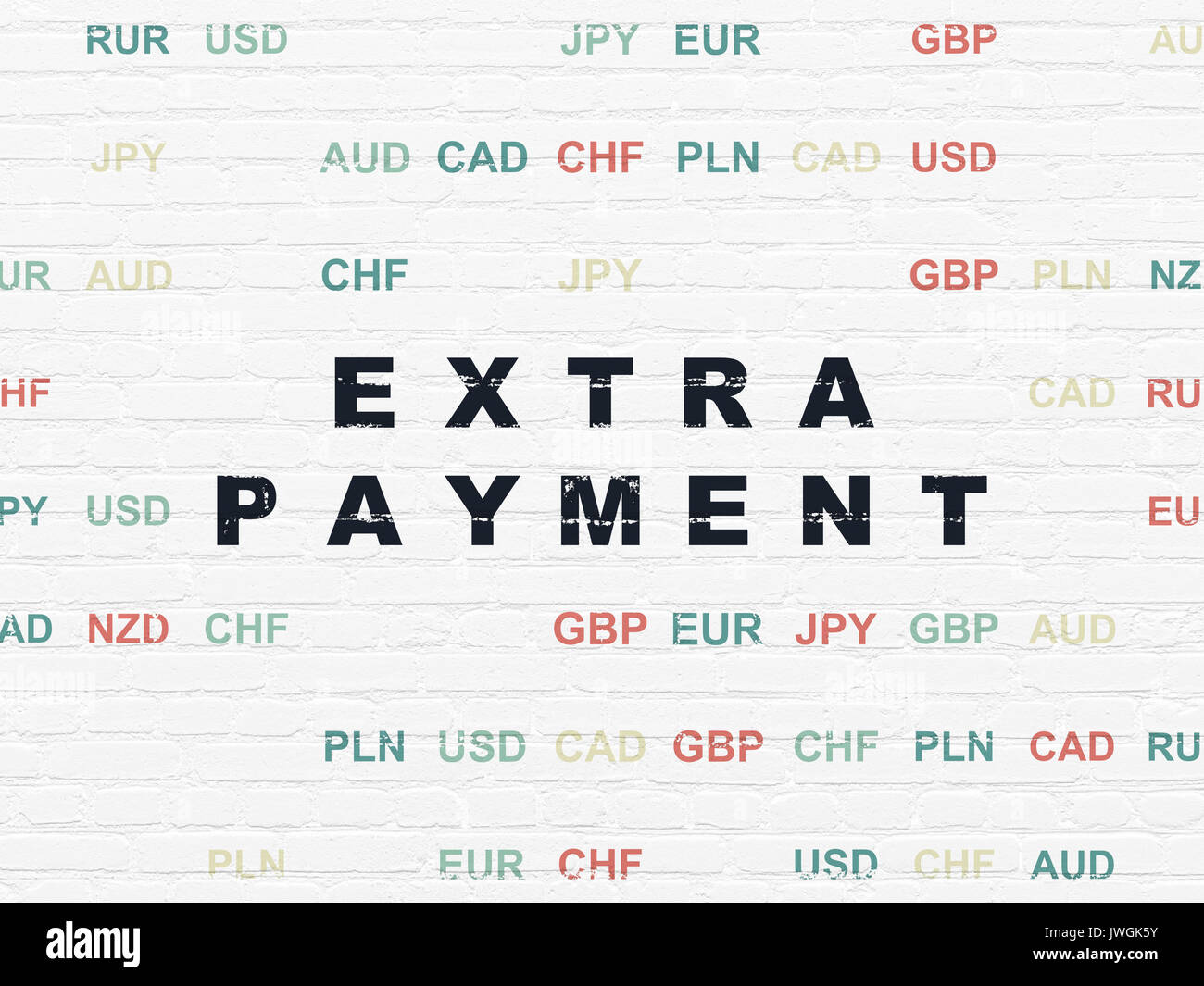 Money concept: Extra Payment on wall background Stock Photo - Alamy