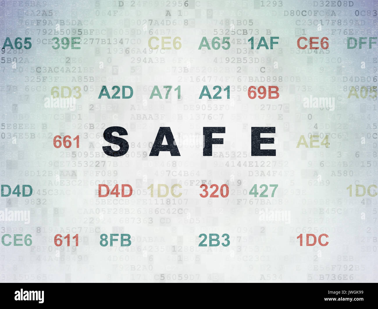 Safety concept: Safe on Digital Data Paper background Stock Photo - Alamy