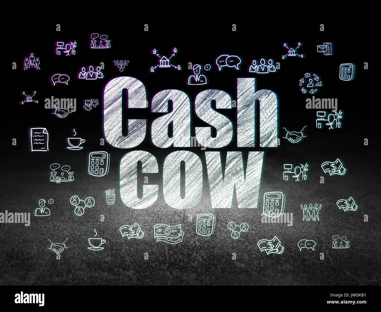 Business concept: Cash Cow in grunge dark room Stock Photo - Alamy