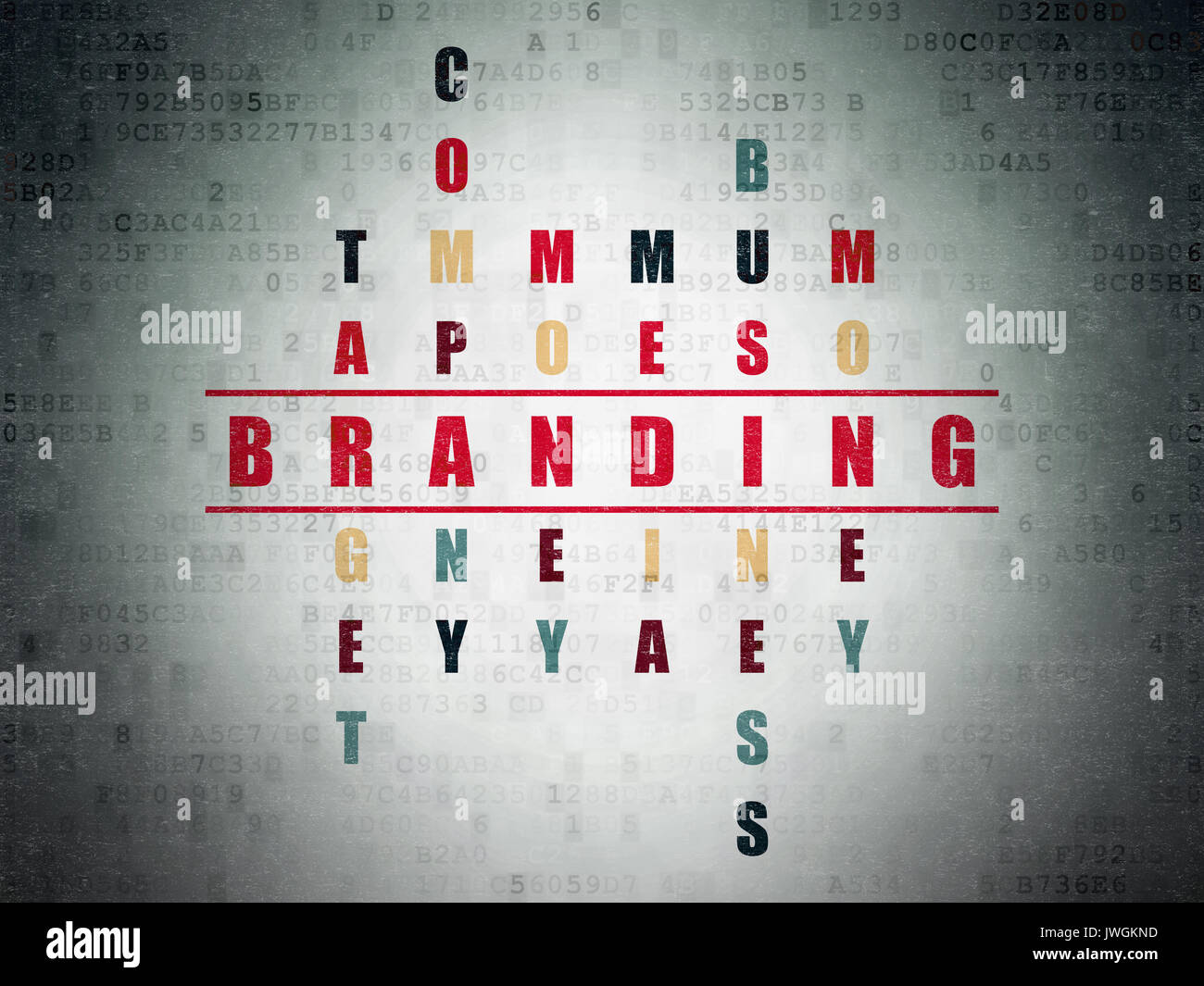 Advertising concept: Branding in Crossword Puzzle Stock Photo - Alamy