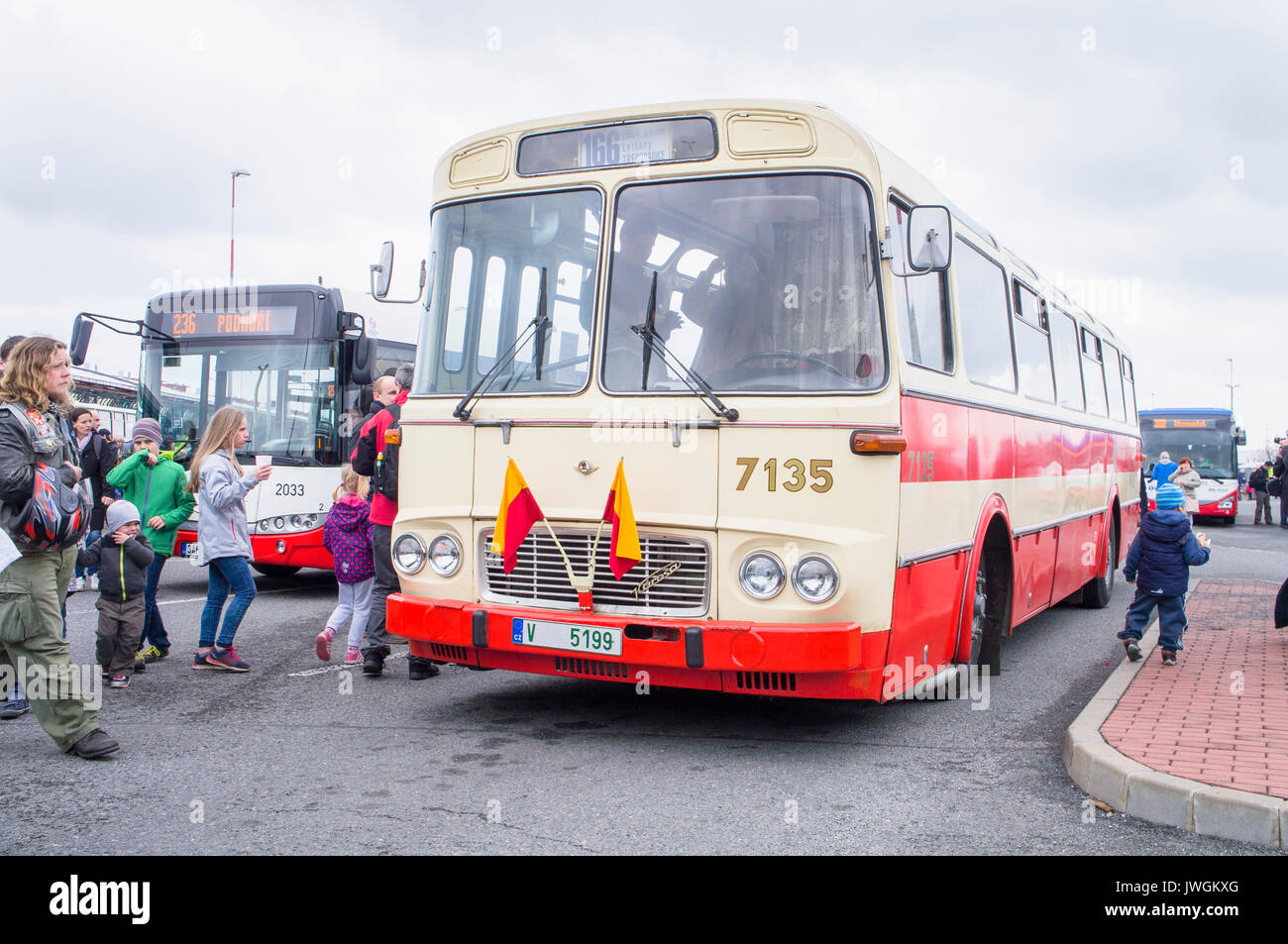 Karosa SM 11 bus,25th anniversary of ROPID Stock Photo - Alamy