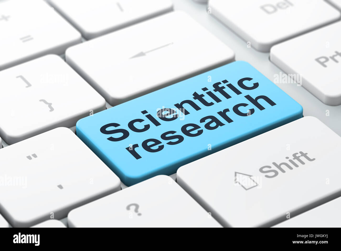 Science concept: Scientific Research on computer keyboard background ...