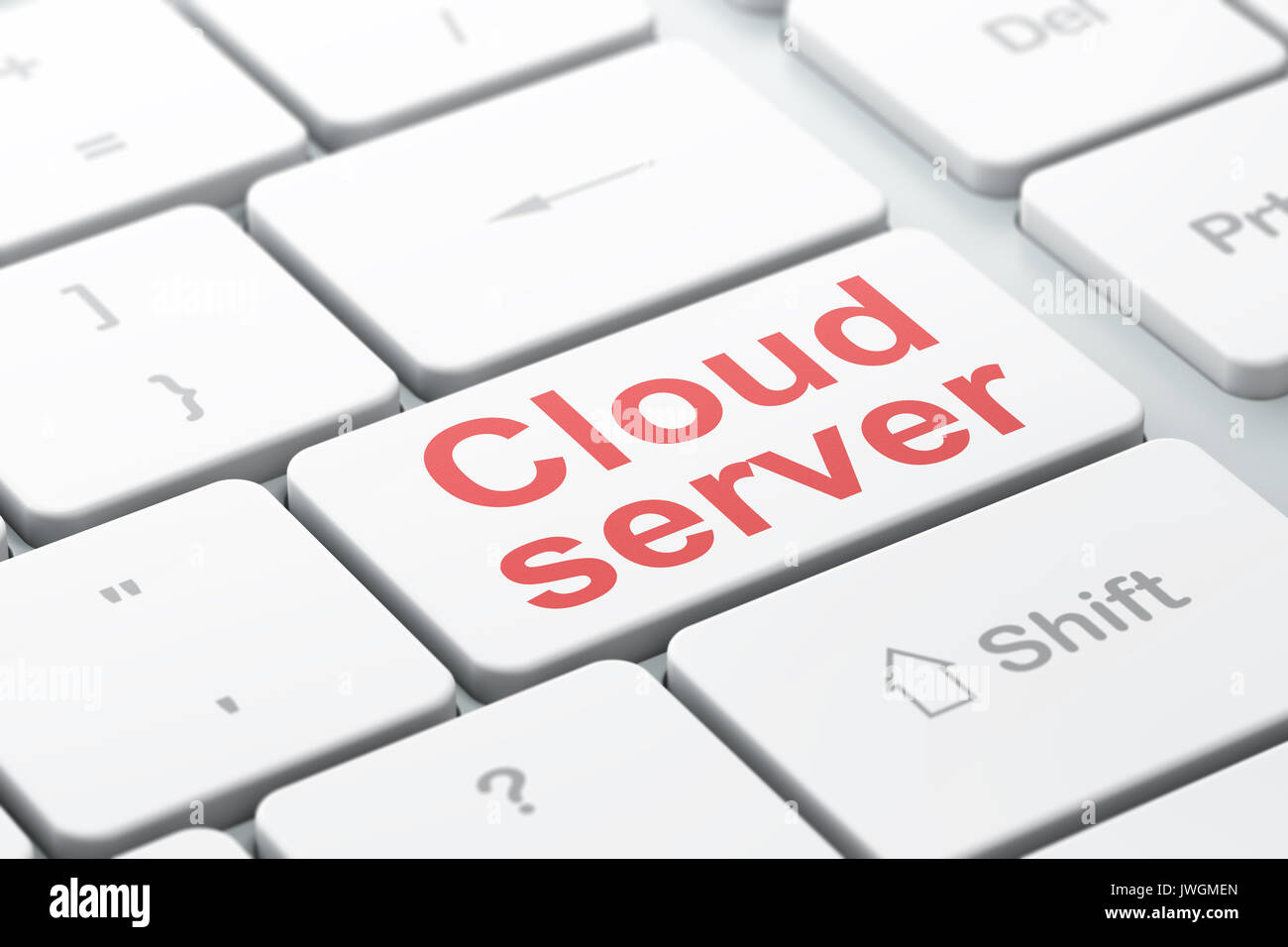 Cloud computing concept: Cloud Server on computer keyboard background ...