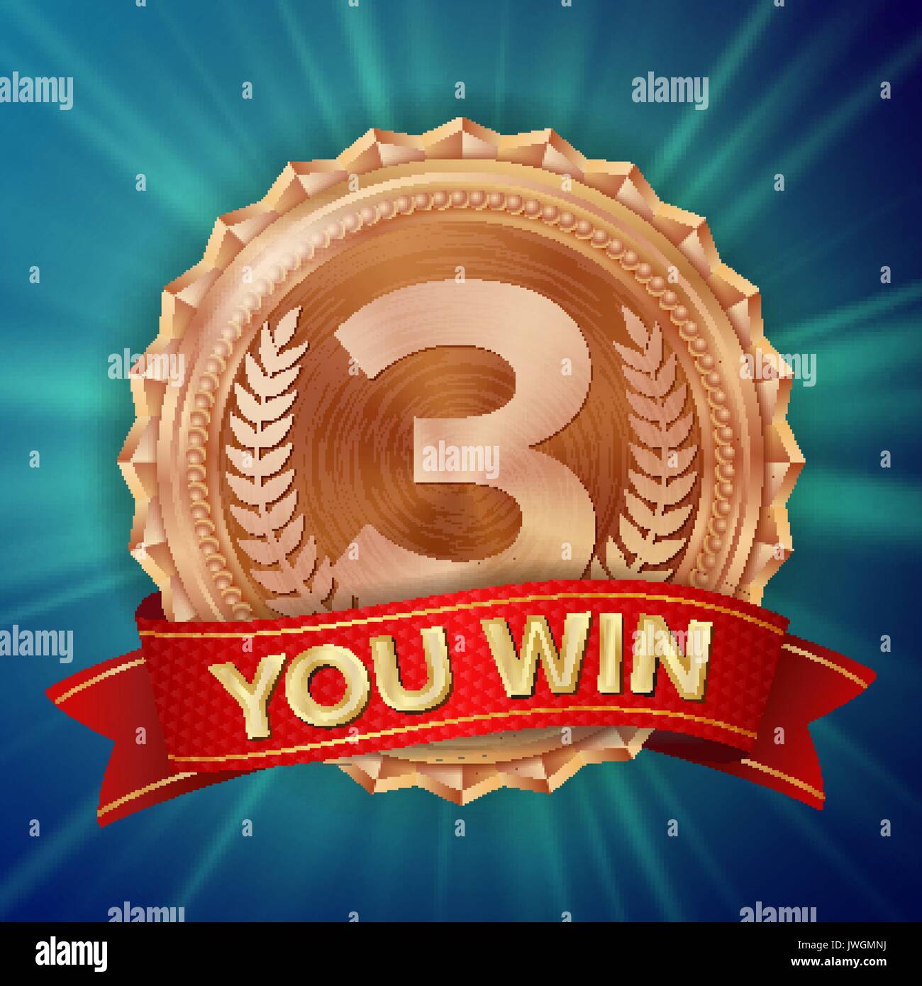 Bronze Medal Vector. Bronze, Copper 3rd Place Badge. Metallic Winner ...