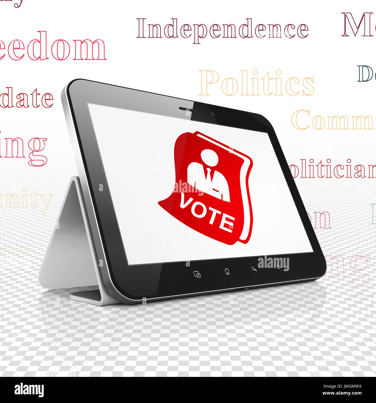 Political concept: Tablet Computer with Ballot on display Stock Photo ...