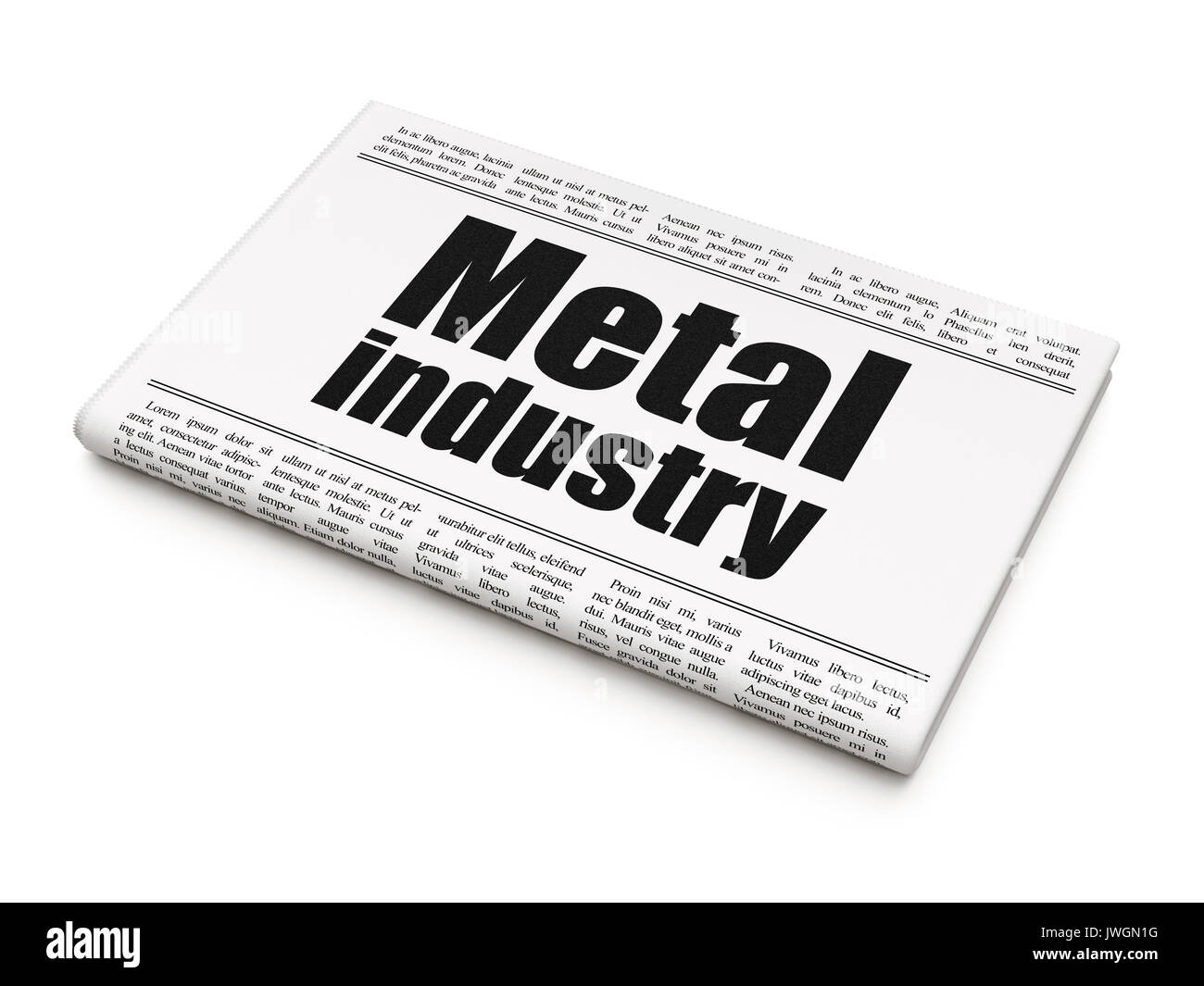 Manufacuring concept: newspaper headline Metal Industry Stock Photo - Alamy