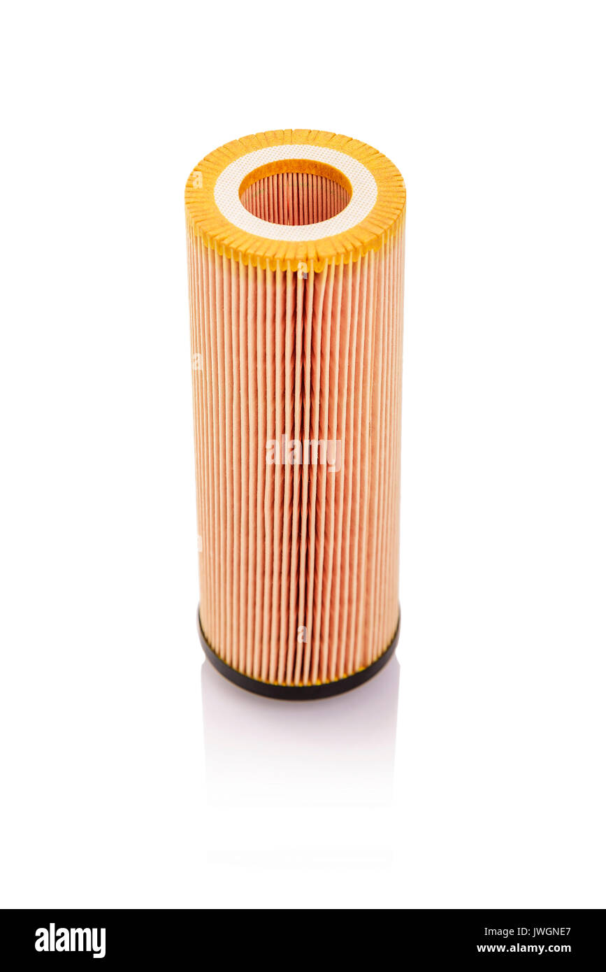 Car oil filter isolated on white background Stock Photo - Alamy
