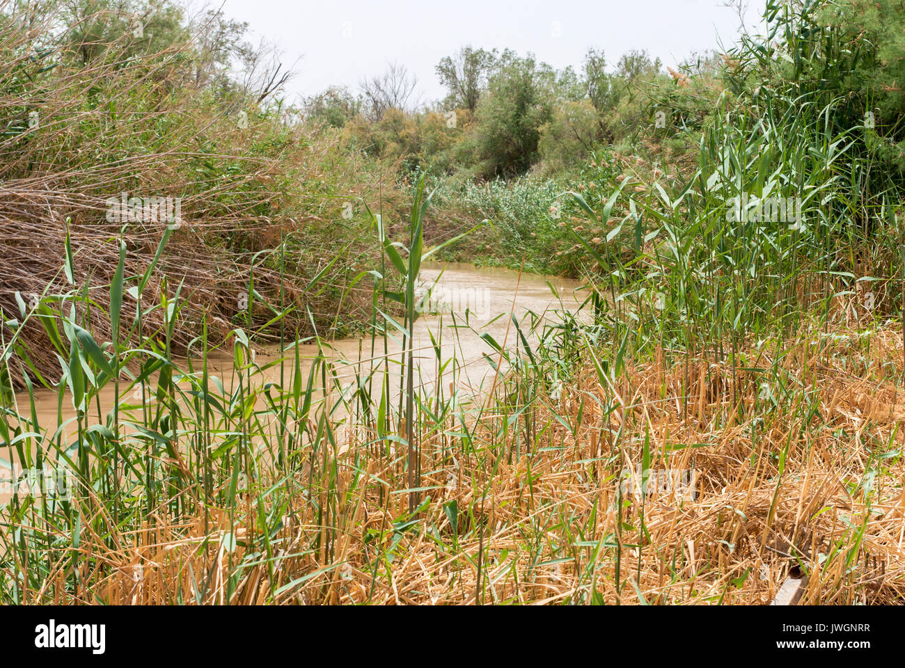 The baptismal site Qasr al Yahud in the Jordan river , Israel Stock ...