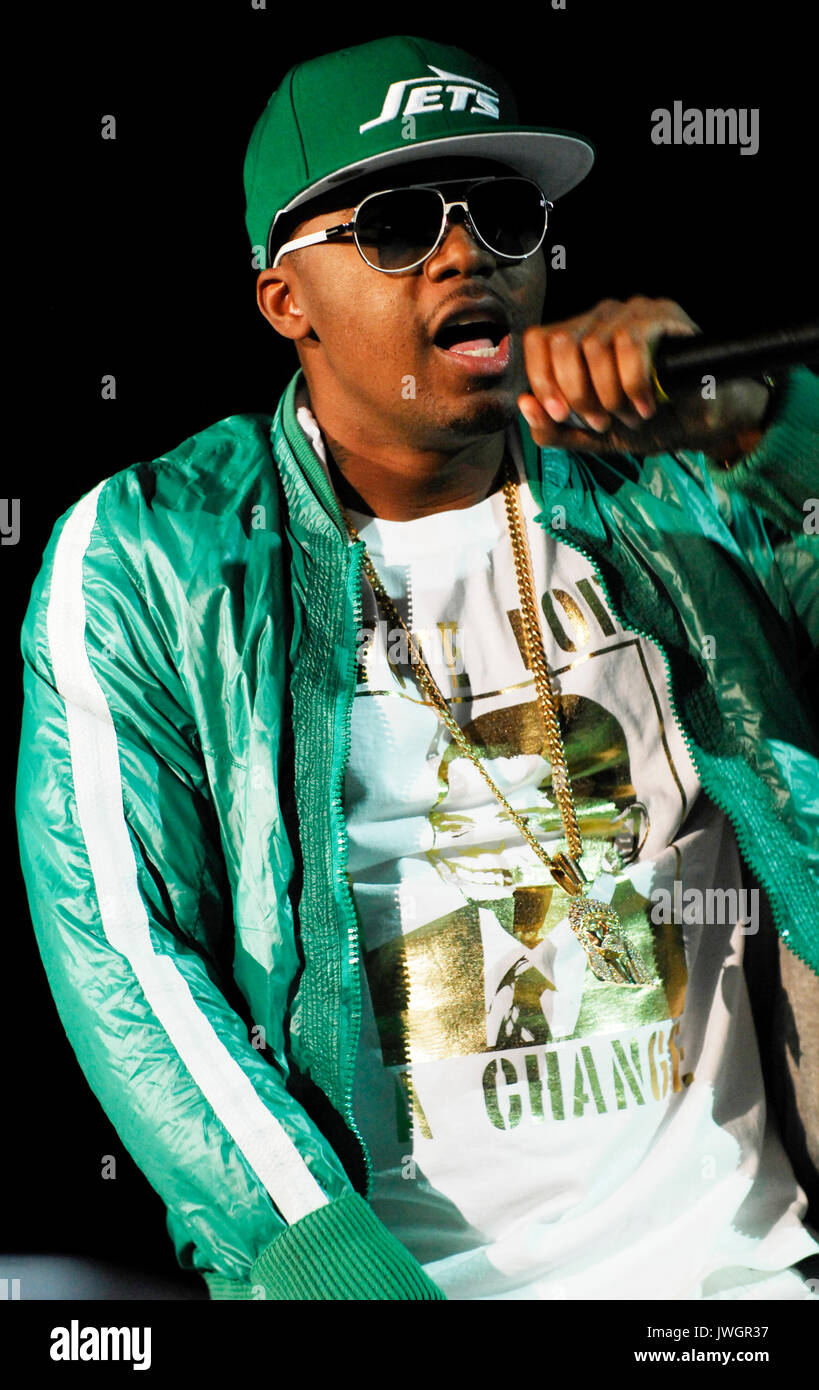 Rapper NAS performing 2008 Rock Bells Glen Helen Pavilion Los Angeles ...