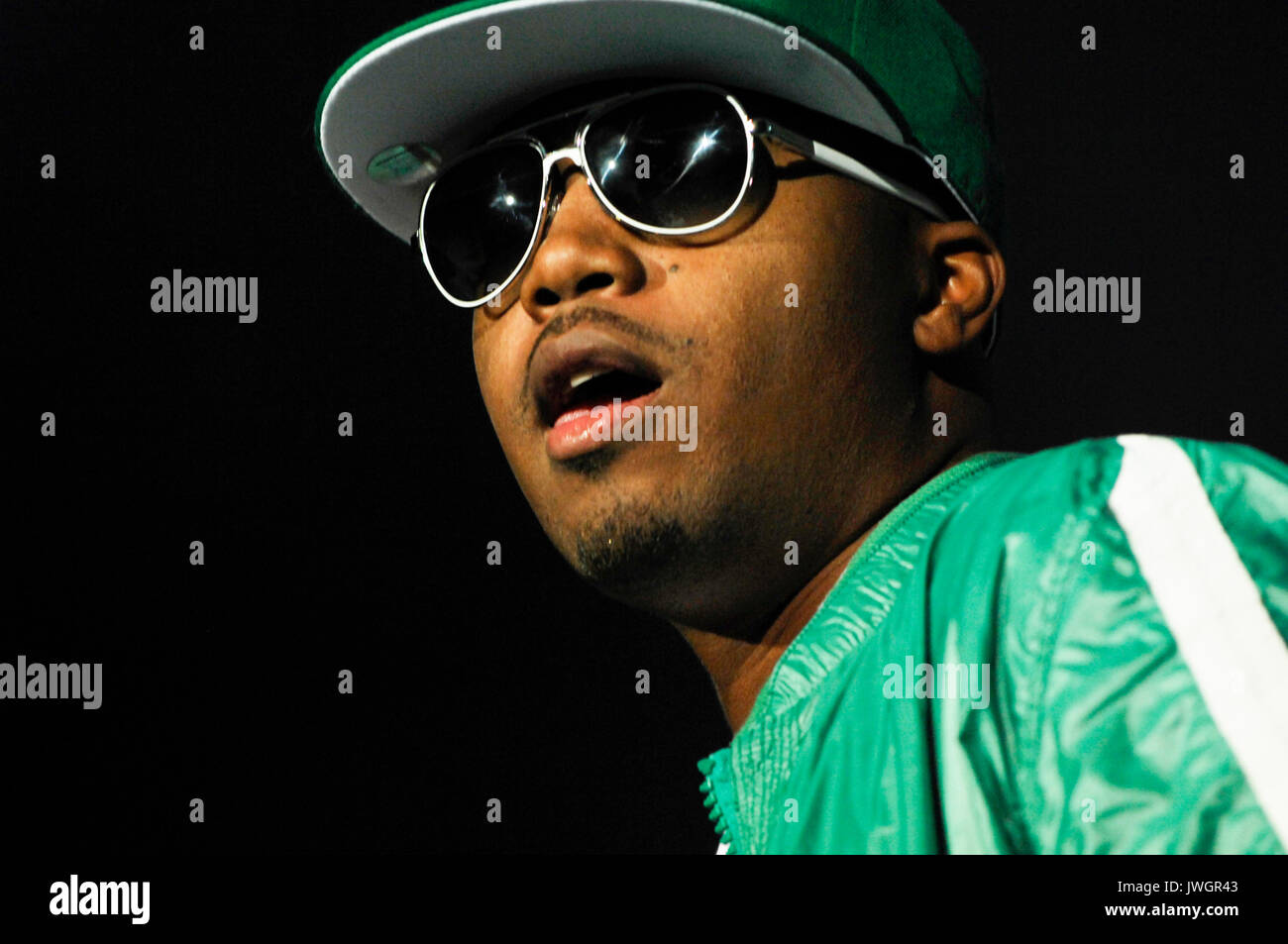 Rapper NAS performing 2008 Rock Bells Glen Helen Pavilion Los Angeles ...