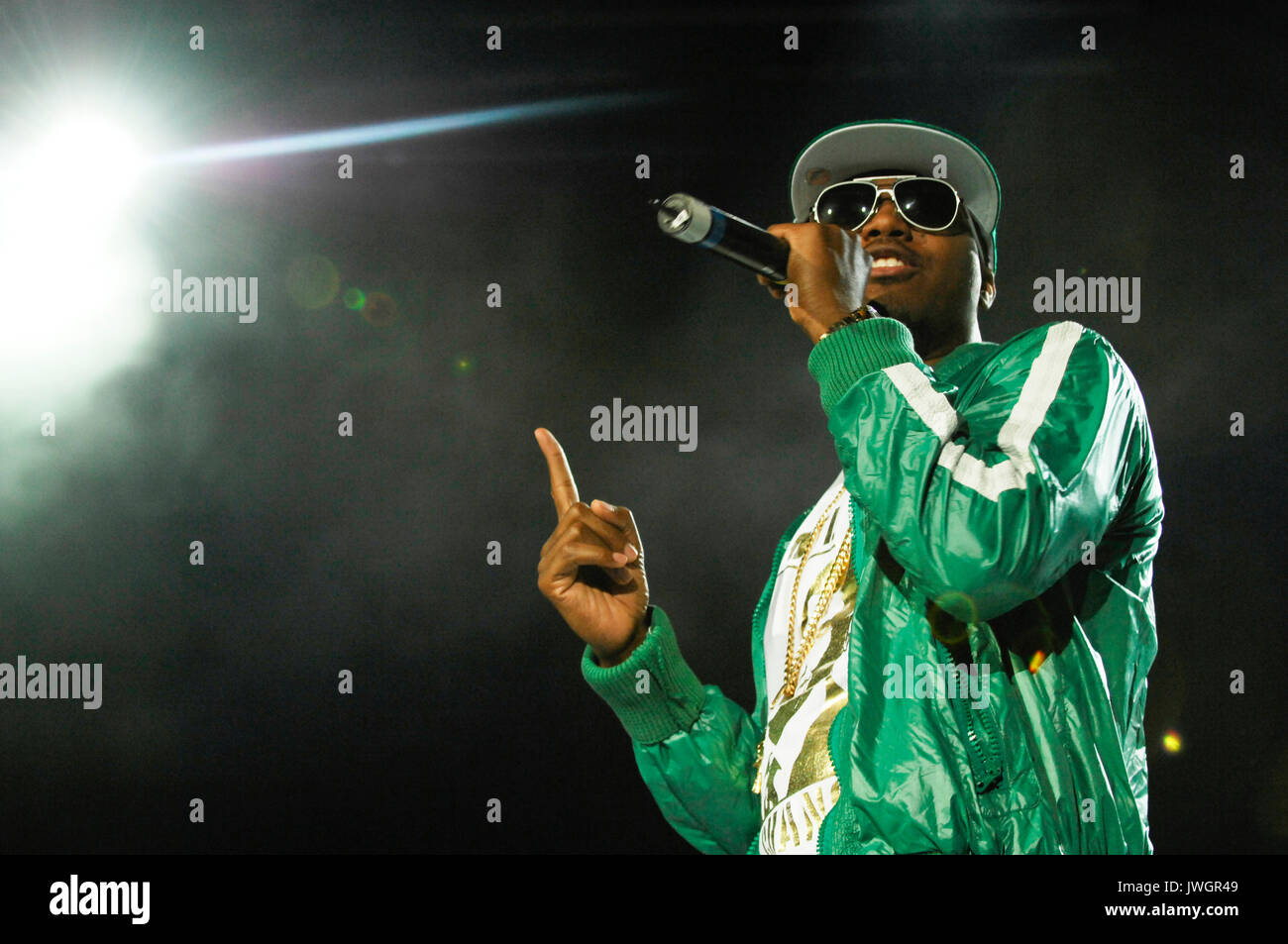 Rapper NAS performing 2008 Rock Bells Glen Helen Pavilion Los Angeles ...