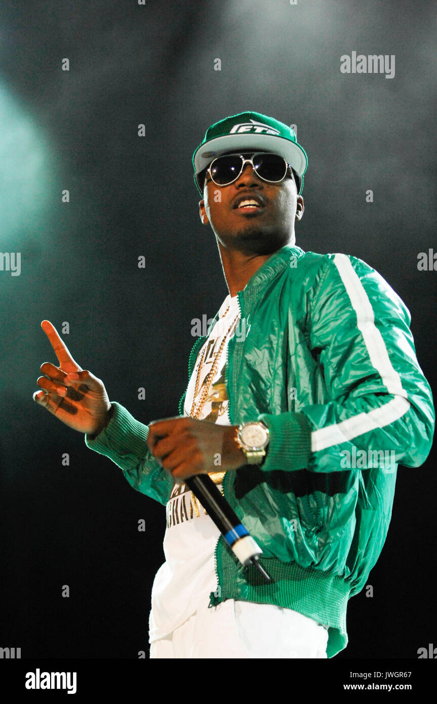 Rapper NAS performing 2008 Rock Bells Glen Helen Pavilion Los Angeles ...