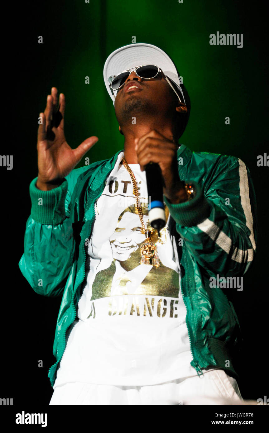 Rapper NAS performing 2008 Rock Bells Glen Helen Pavilion Los Angeles ...