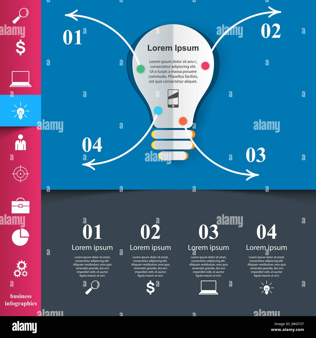Infographic design. Bulb, Light icon Stock Vector Image & Art - Alamy