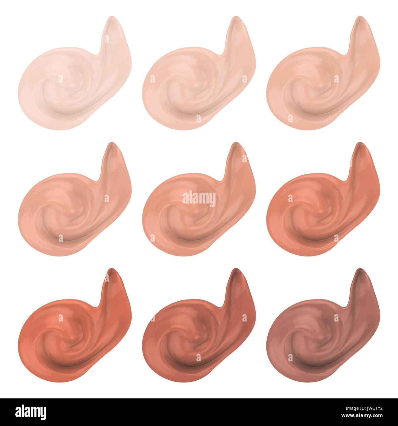 3d rendering shades of foundation isolated on white Stock Photo - Alamy