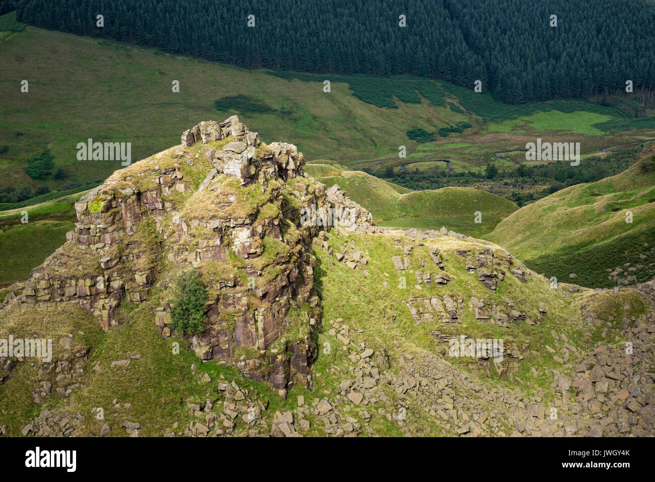 The Tower at Alport Castles. A natural landslip in the Peak District ...