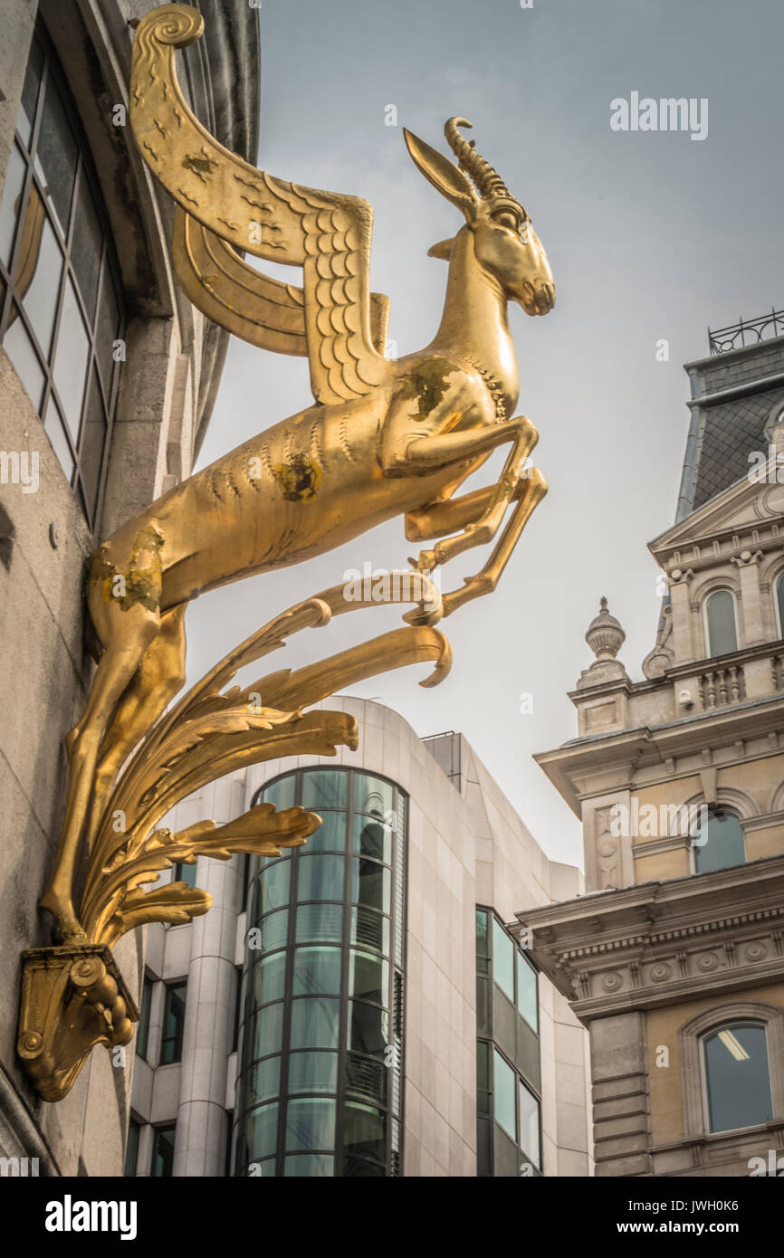 A life-size gold Springbok (Antidorcas marsupialis) outside the South ...