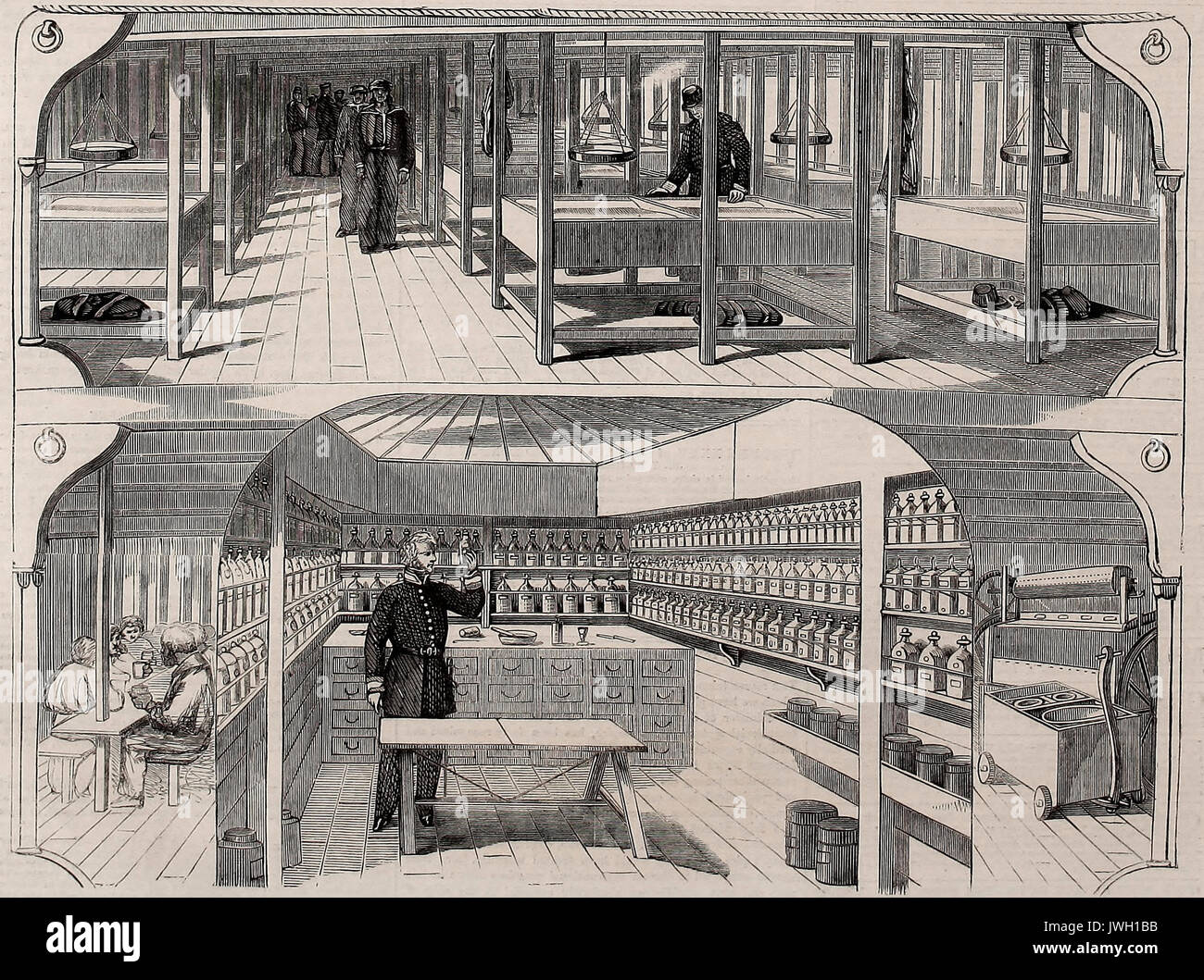 The Hospital Department and Surgery on the HMS Melbourne, a hospital ...