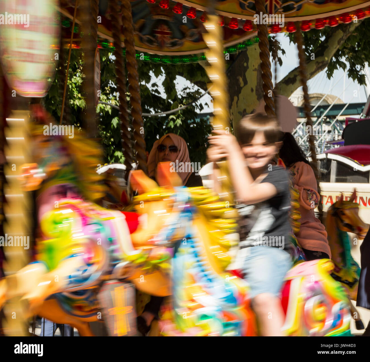 Southbank carousel fairground ride london hi-res stock photography and ...