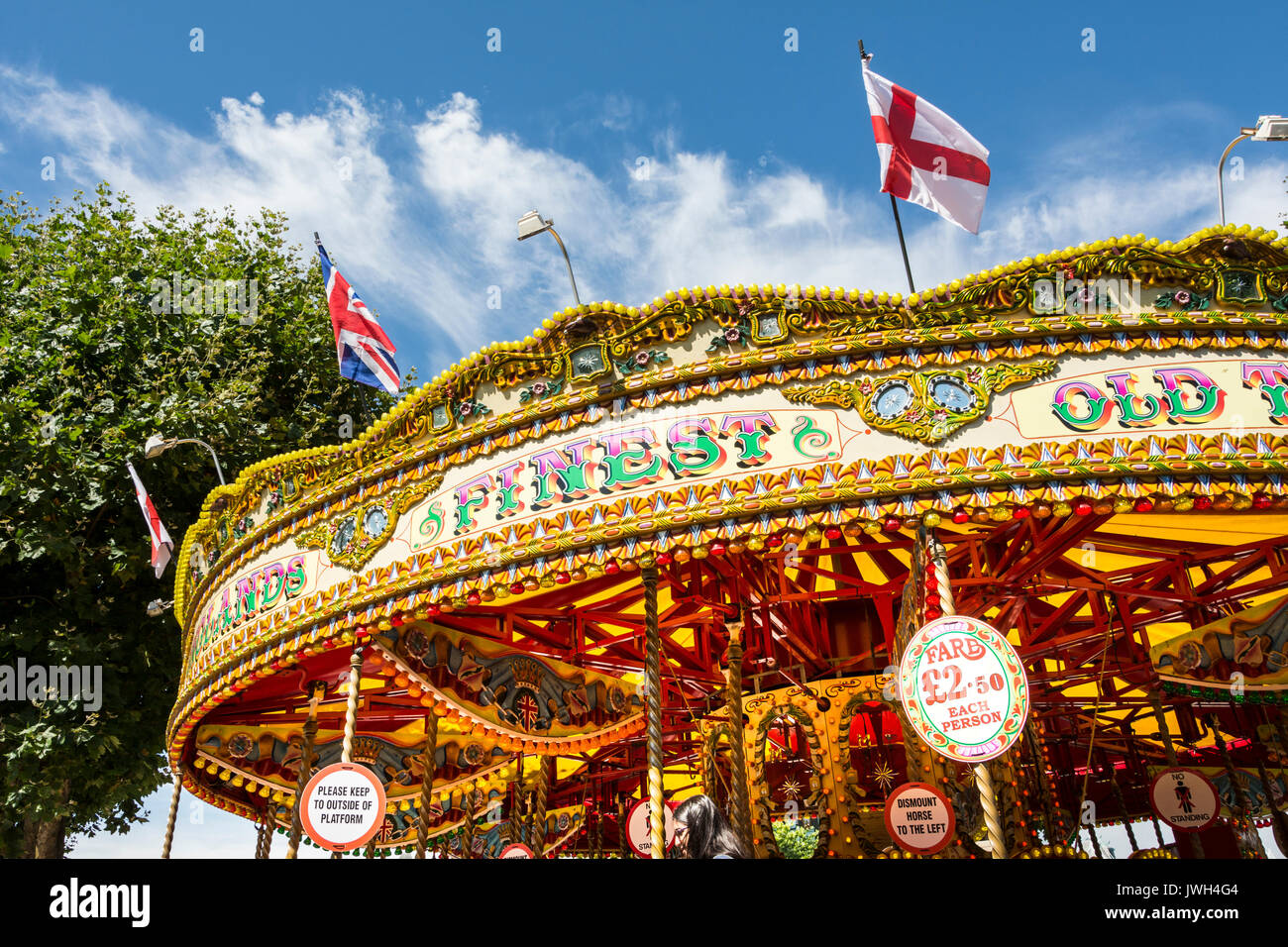 A colourful fairground carousel on London's Southbank, SE1, UK Stock ...
