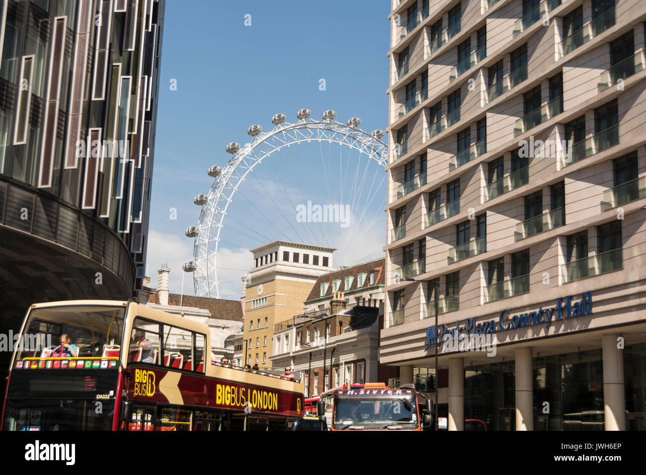 The London Eye - a giant Ferris wheel on the South Bank of the River ...