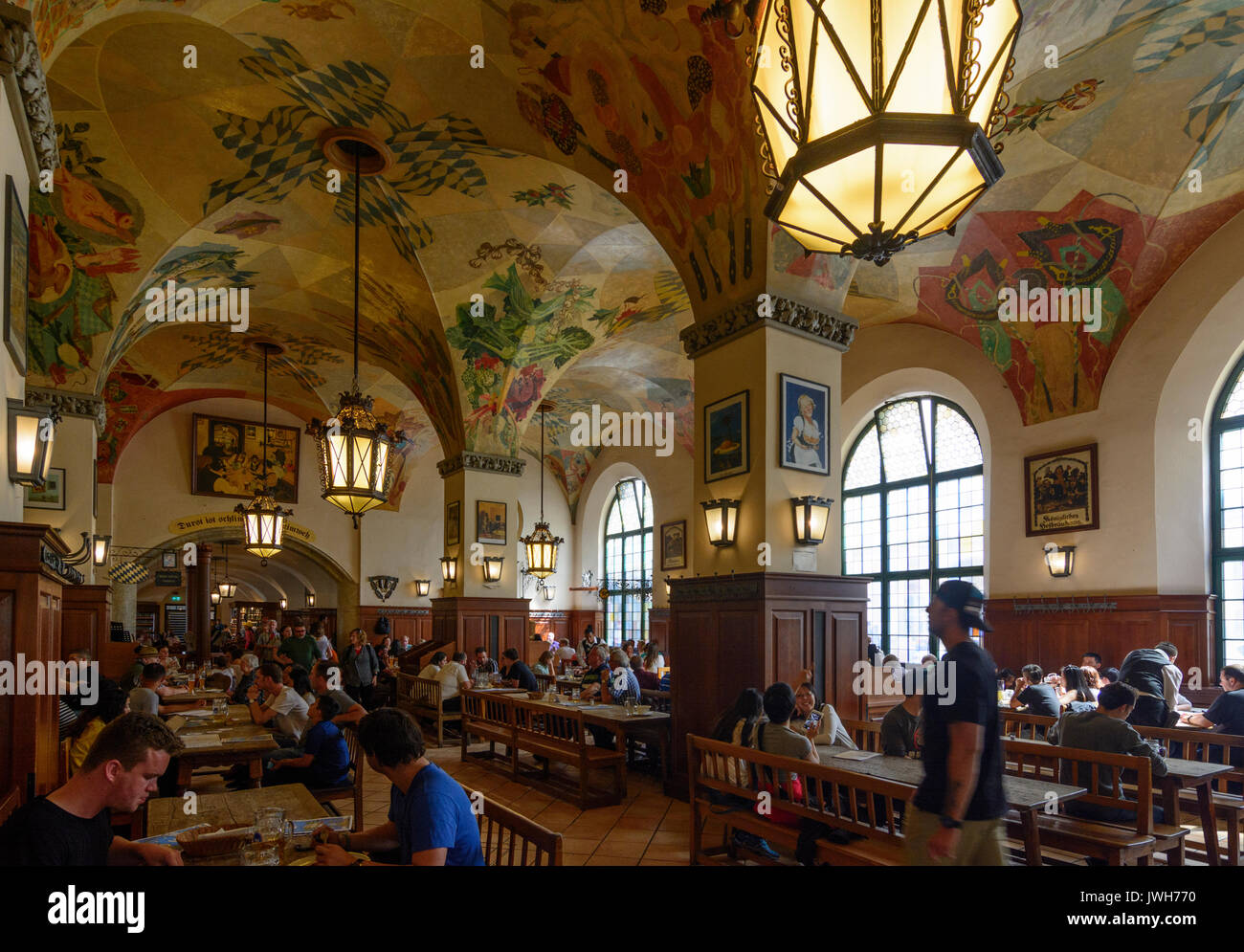 inside Hofbräuhaus (Hofbräu-Haus), München, Munich, Oberbayern, Upper ...