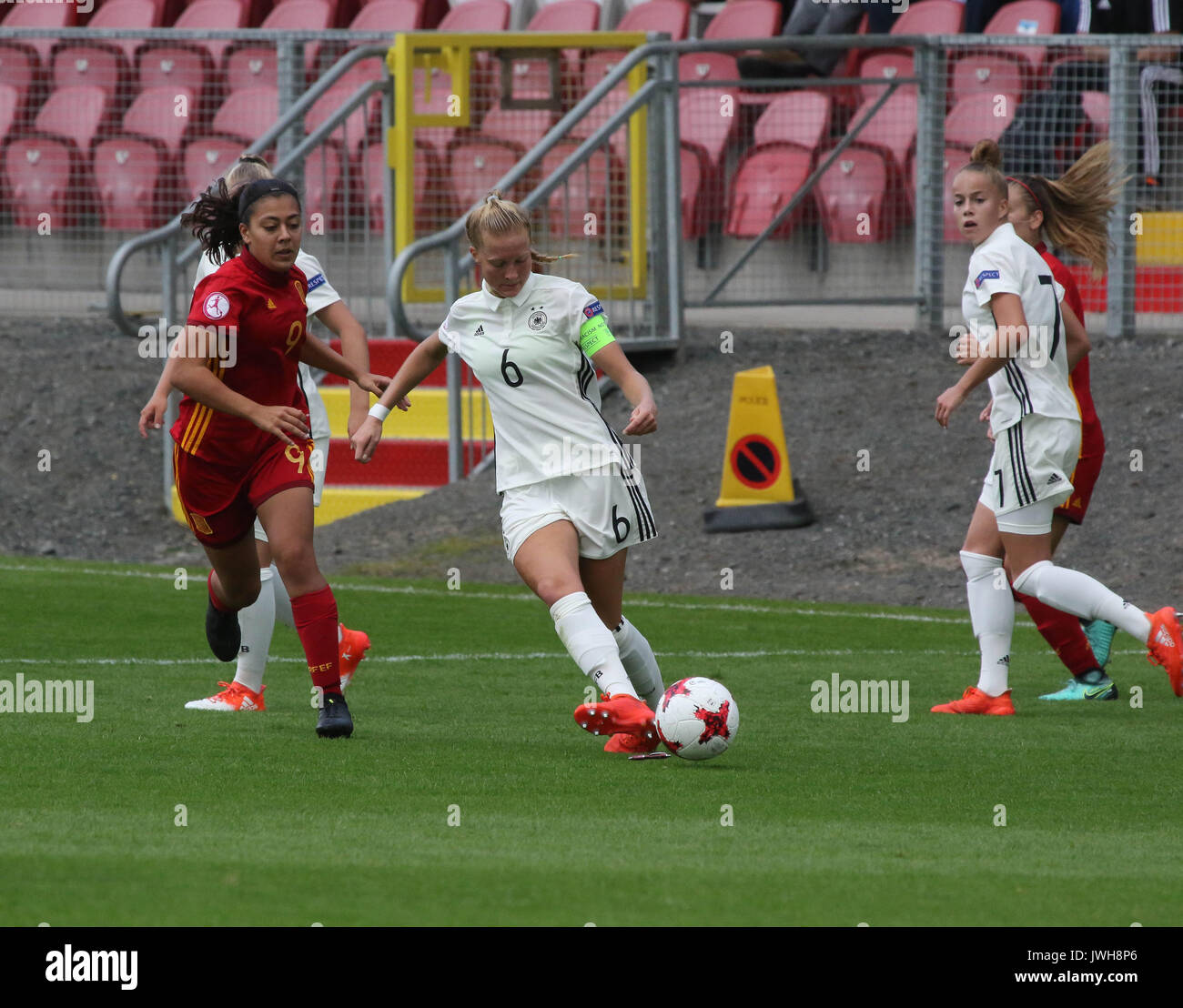 Shamrock Park, Portadown, Northern Ireland. 11 August 2017. UEFA Women ...