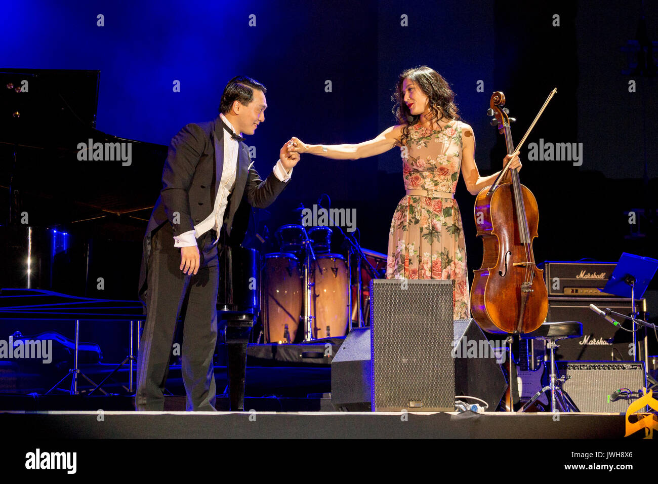 Pula, Croatia. 11th Aug, 2017. Ana Rucner and Muye Wu play during ...