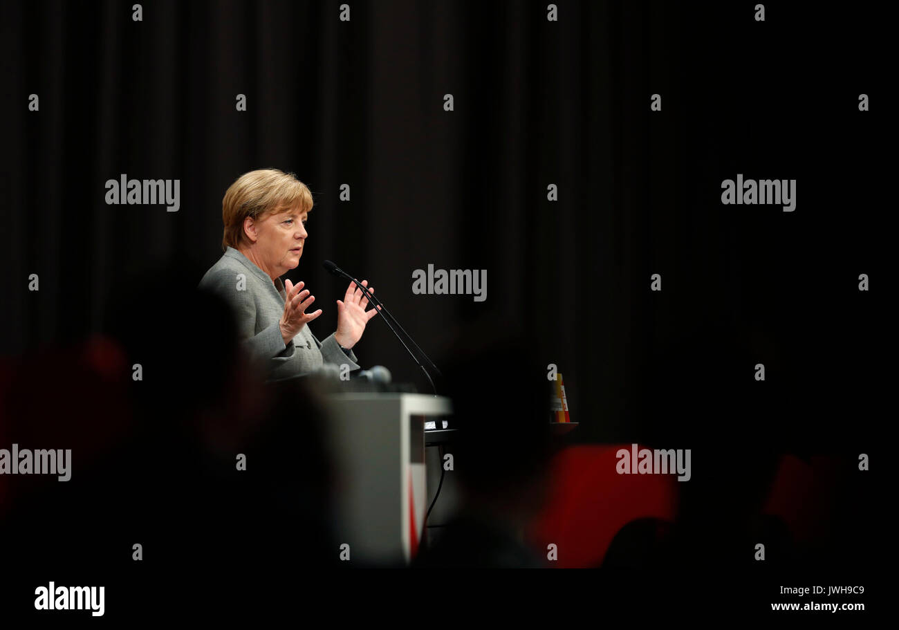 Dortmund, Germany. 12th Aug, 2017. German chancellor Angela Merkel (CDU ...