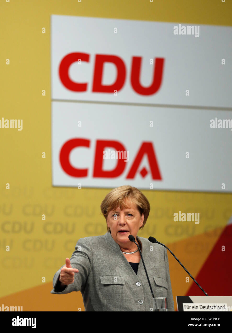Dortmund, Germany. 12th Aug, 2017. German chancellor Angela Merkel (CDU ...