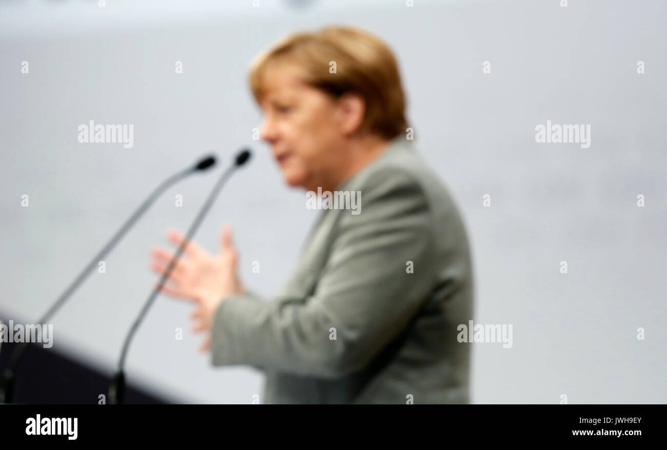 Dortmund, Germany. 12th Aug, 2017. German chancellor Angela Merkel (CDU ...