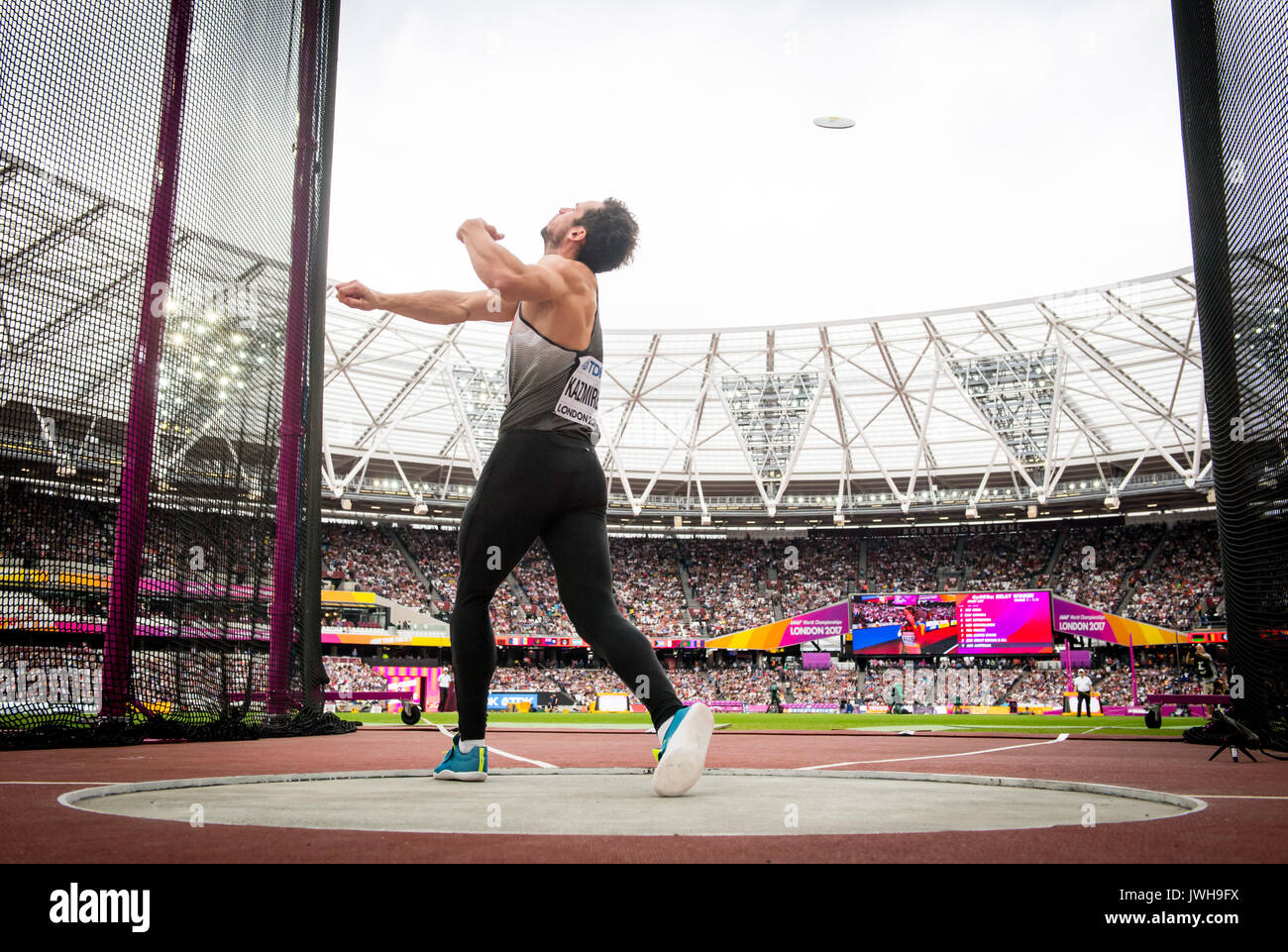London, UK. 12th Aug, 2017. German athlete Rico Freimuth in action ...