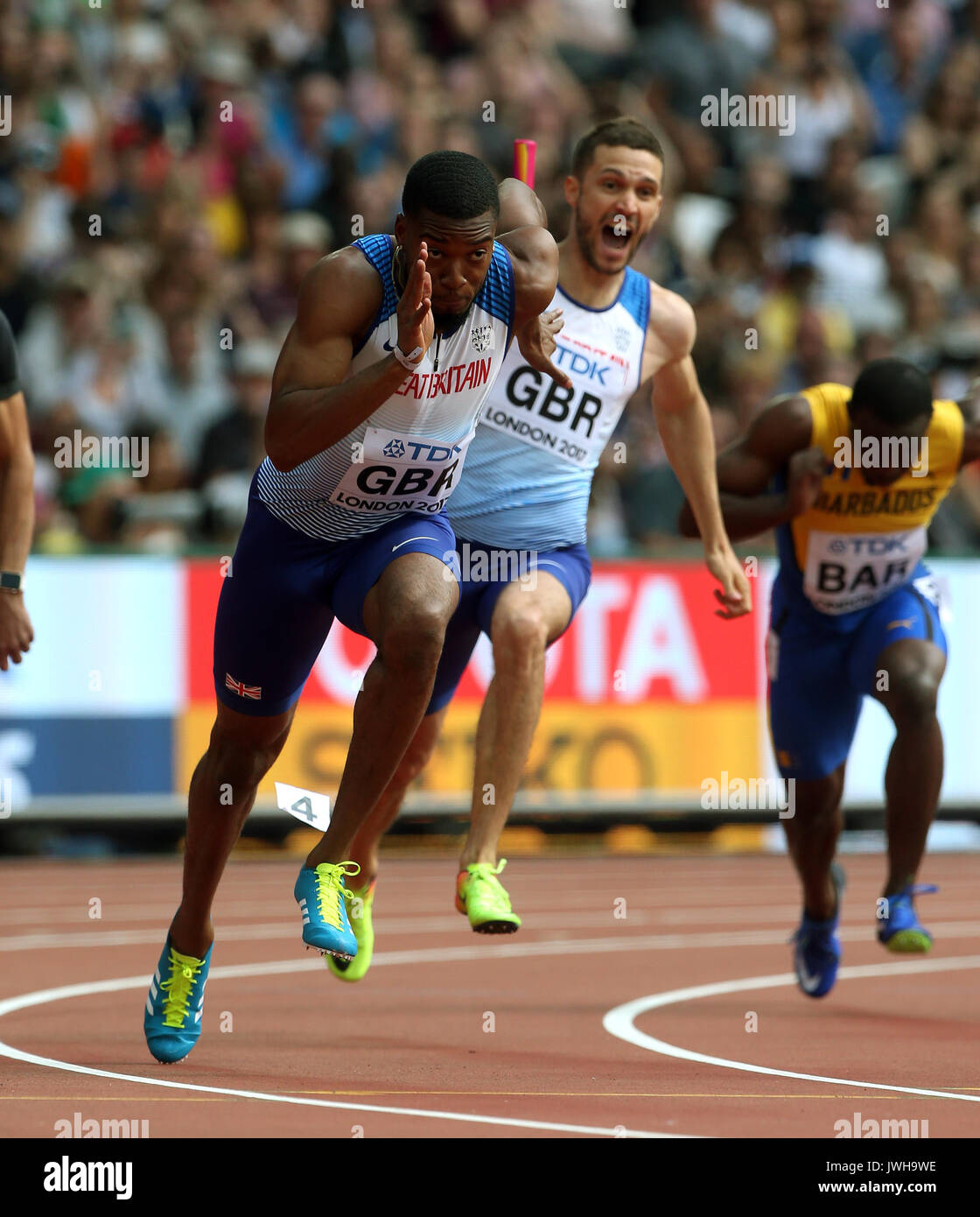 London, UK. 12 Aug, 2017. Daniel Talbot & Nethaneel Mitchell Blake 4 ...