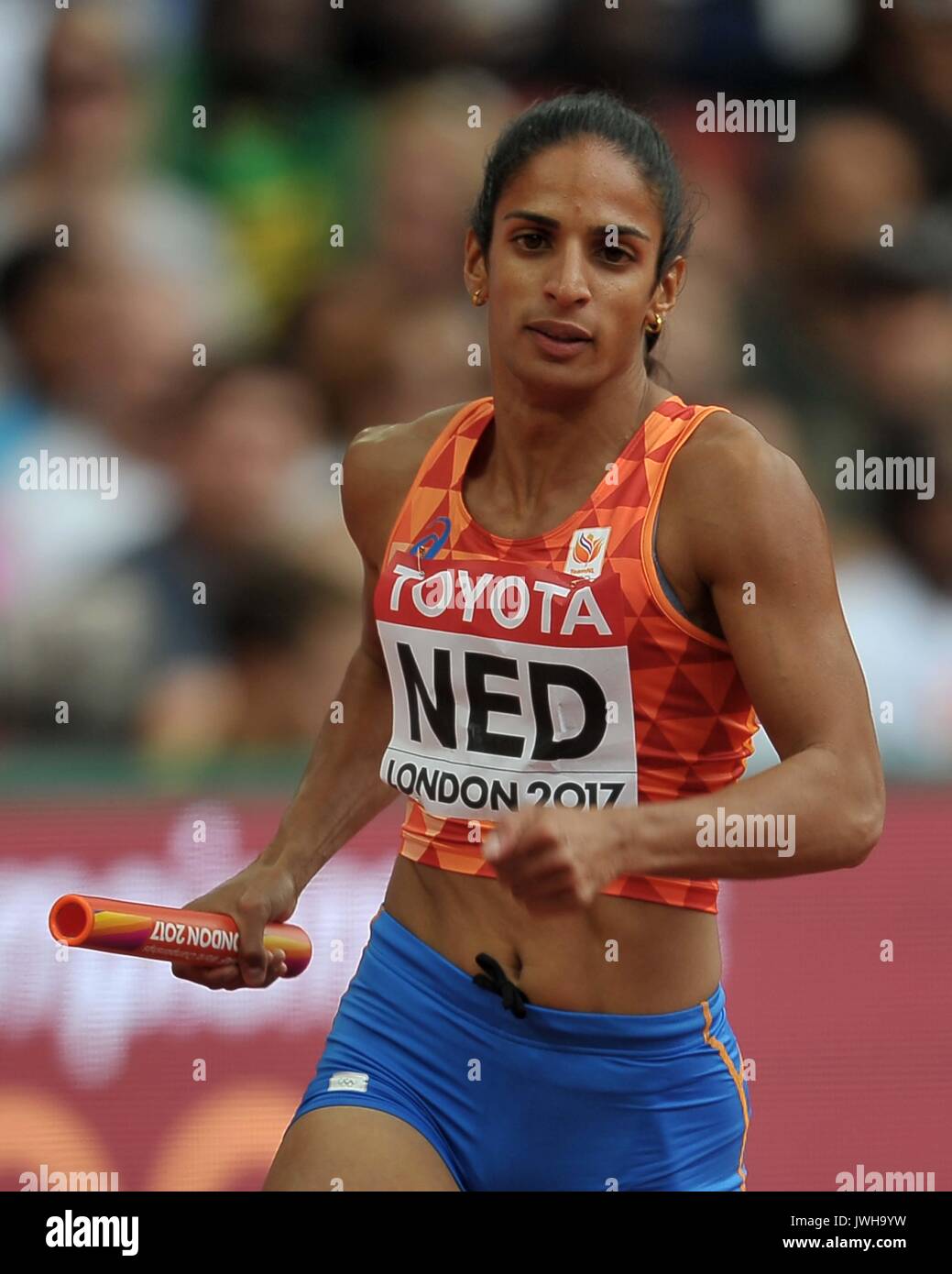 Lonodn, UK. 12 Aug, 2017. Madiea Ghafoor (NED) in the womens 4 x 400m ...