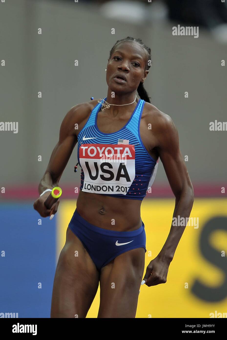 Lonodn, UK. 12 Aug, 2017. Shakima Wimbley (USA) in the womens 4 x 400m ...