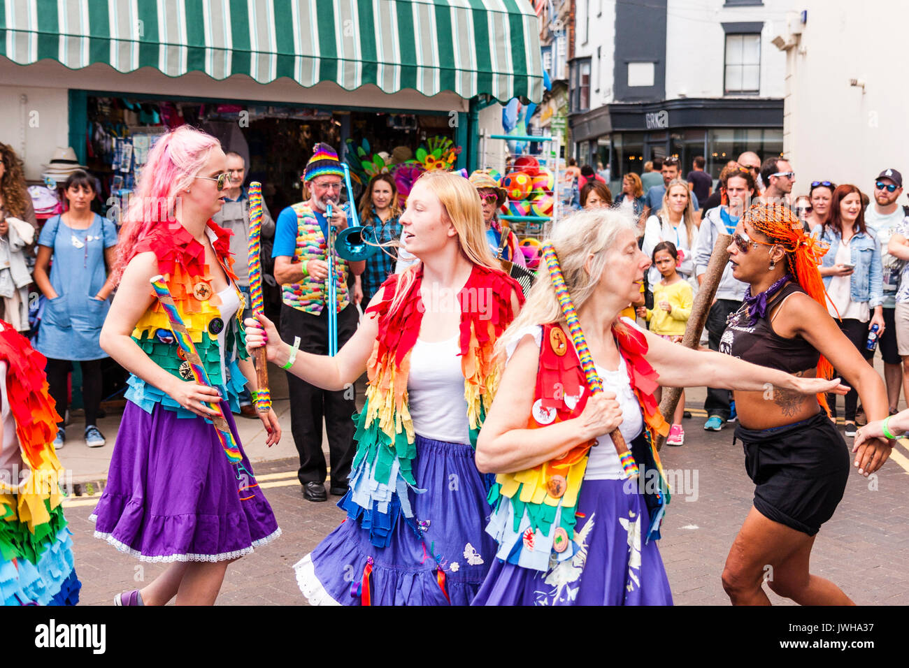 Yearly Broadstairs Folk Week festival. Folk dancers, Loose Women Morris ...