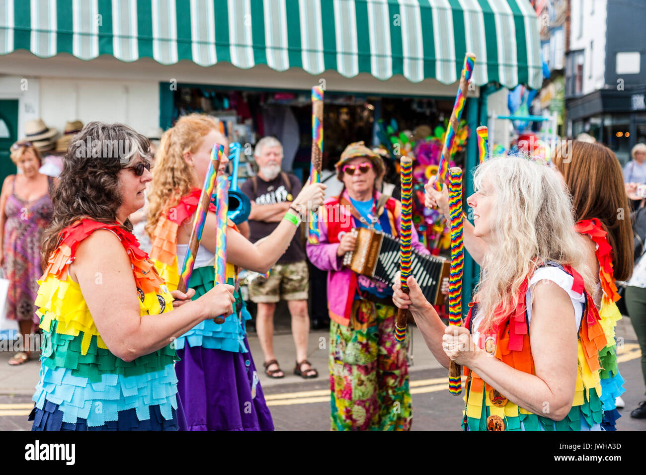 Yearly Broadstairs Folk Week festival. Folk dancers, Loose Women Morris ...