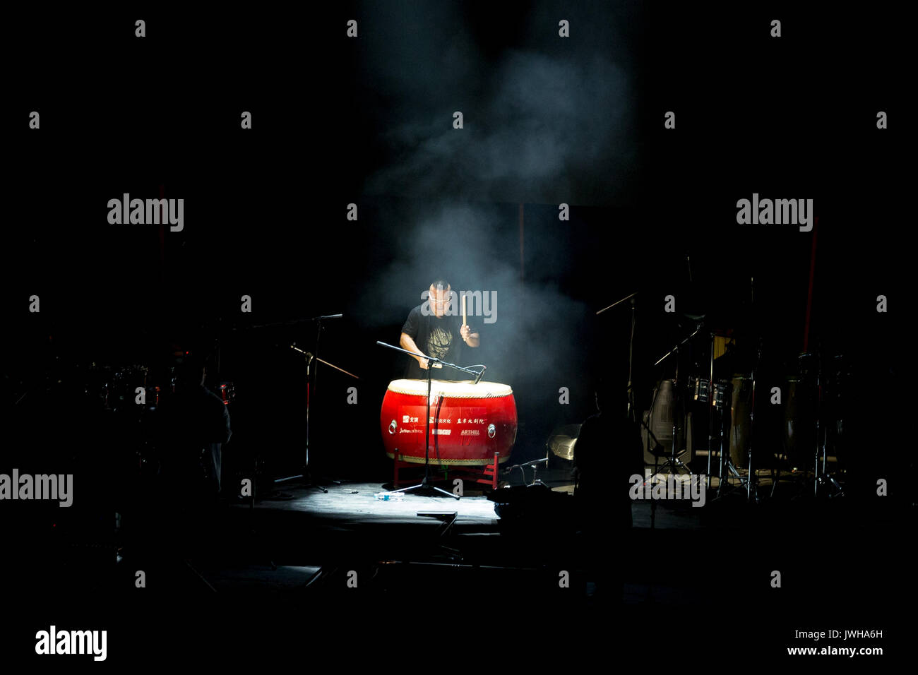 Pula, Croatia 11th Aug, 2017 Li Zhihui band plays in Pula during Silk ...