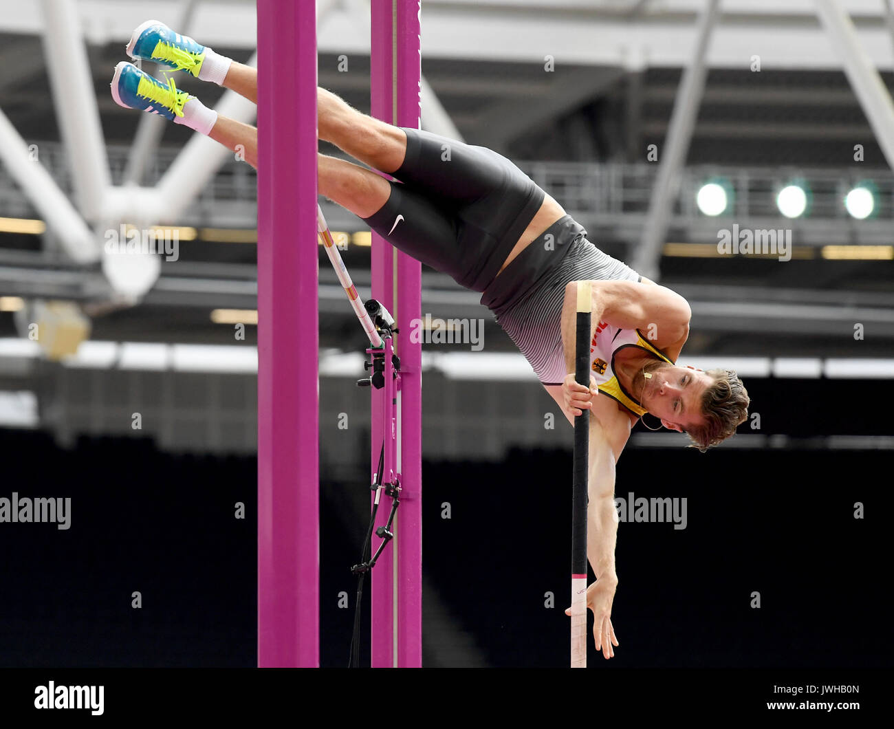 London, UK. 12th Aug, 2017. German athlete Rico Freimuth competes in ...