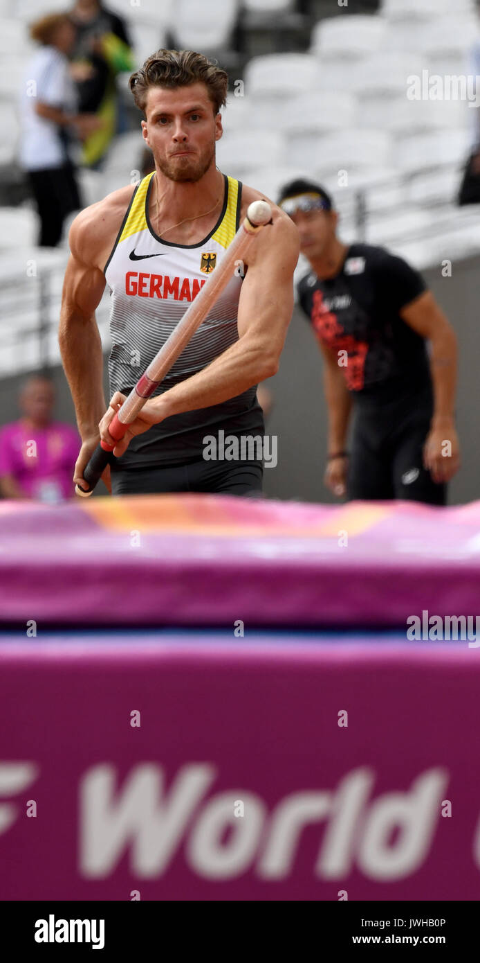 London, UK. 12th Aug, 2017. German athlete Rico Freimuth competes in ...