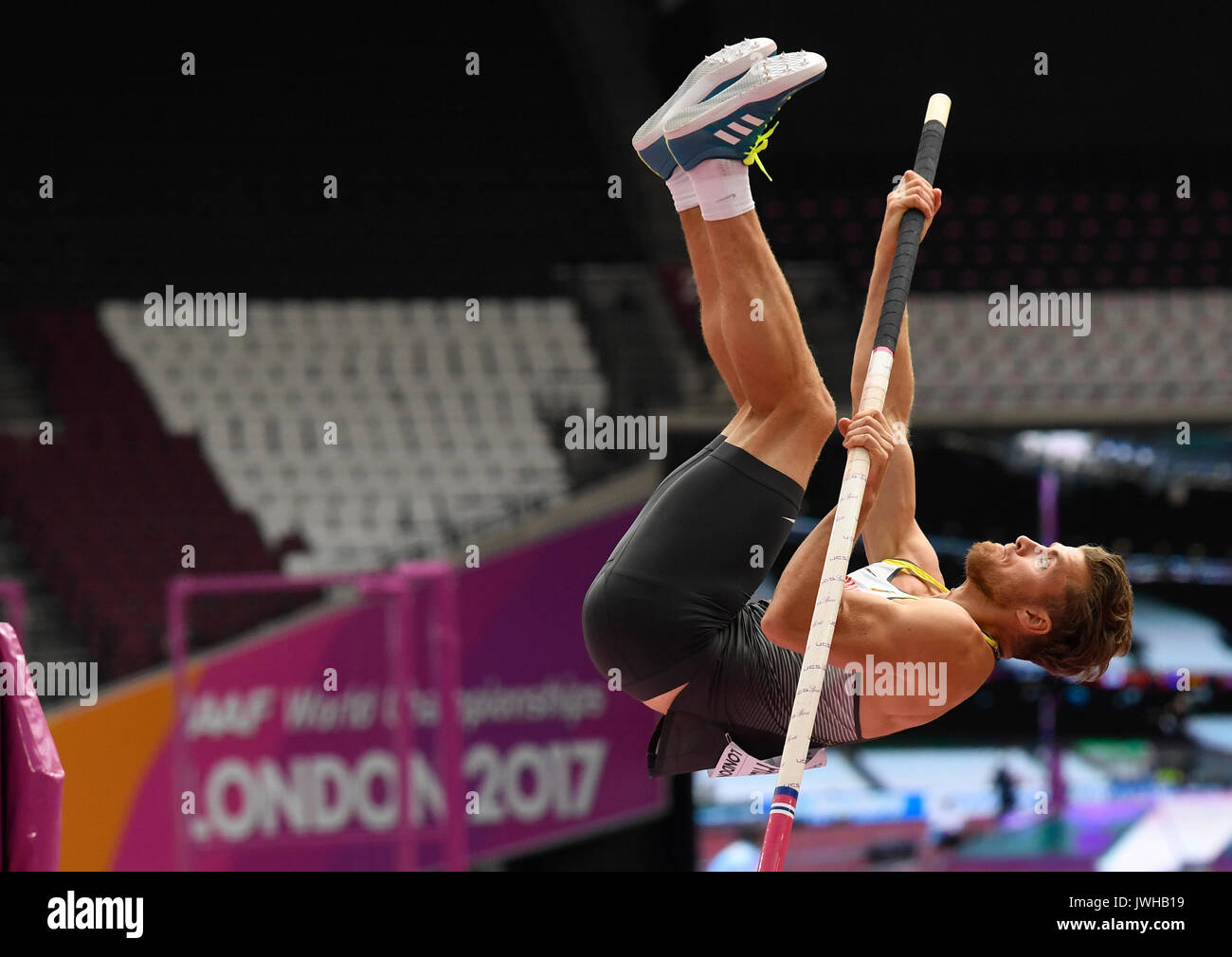 London, UK. 12th Aug, 2017. German athlete Rico Freimuth competes in ...