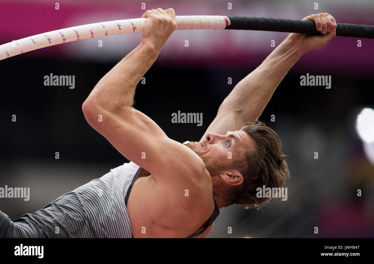 London, UK. 12th Aug, 2017. German athlete Rico Freimuth competes in ...