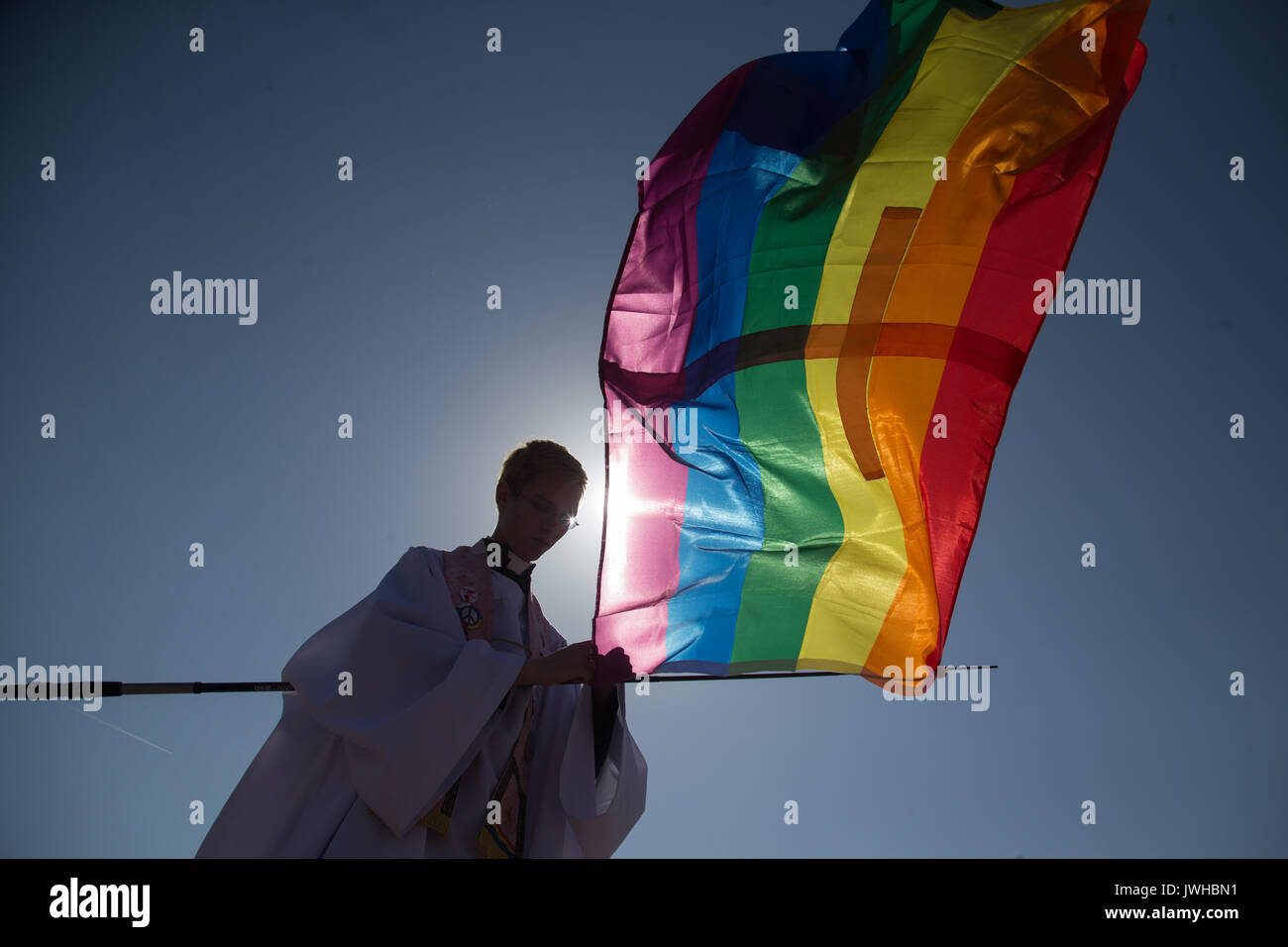 St. Petersburg, Russia. 12th Aug, 2017. A participant is pictured while ...