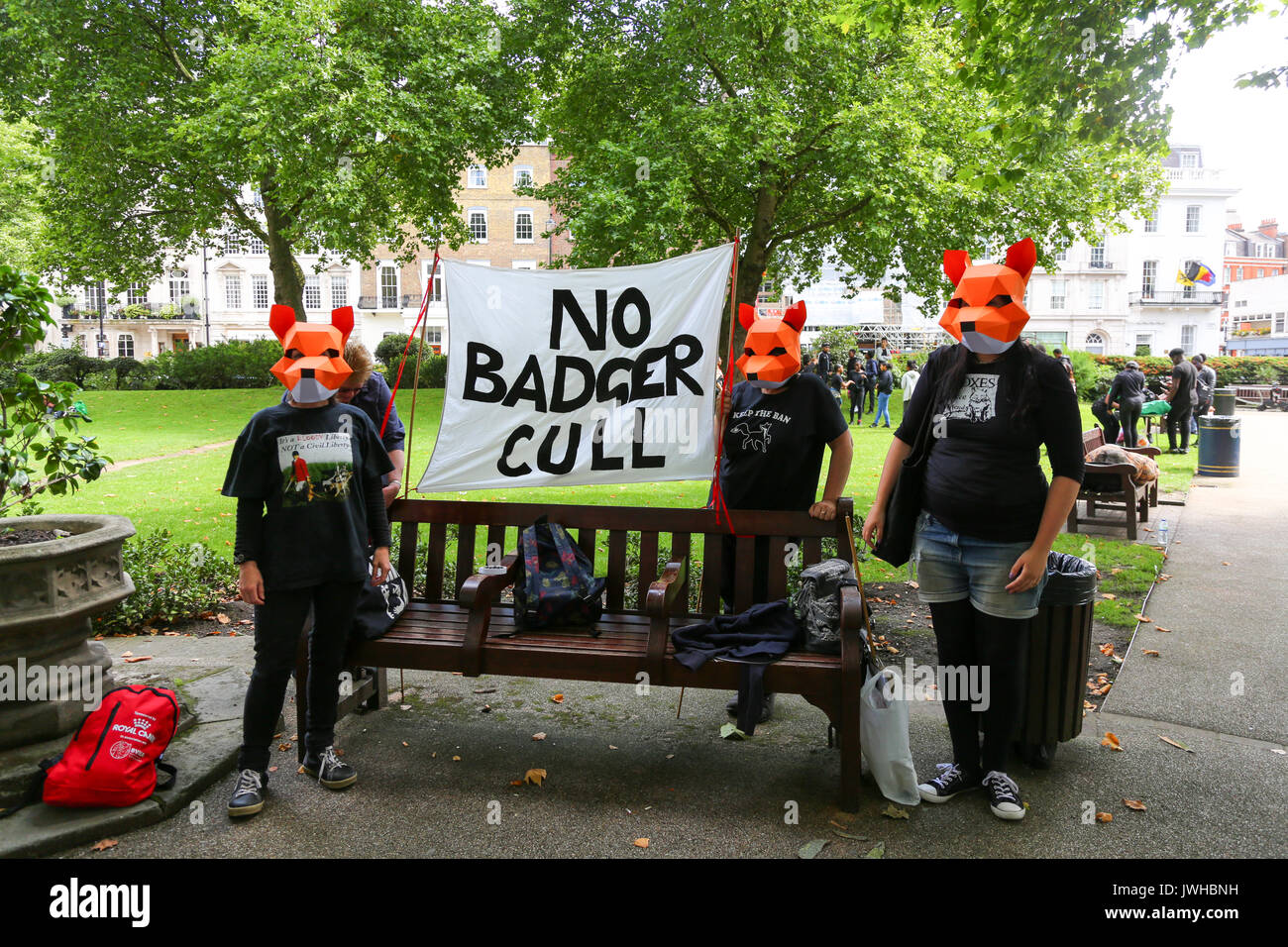 London, UK. 12th Aug, 2017. The Badger Trust, the Make Hunting History ...
