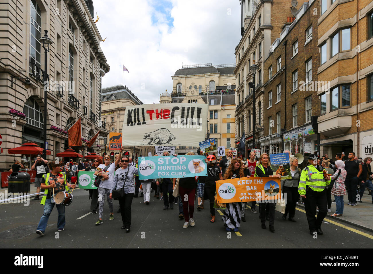 London, UK. 12th Aug, 2017. The Badger Trust, the Make Hunting History ...