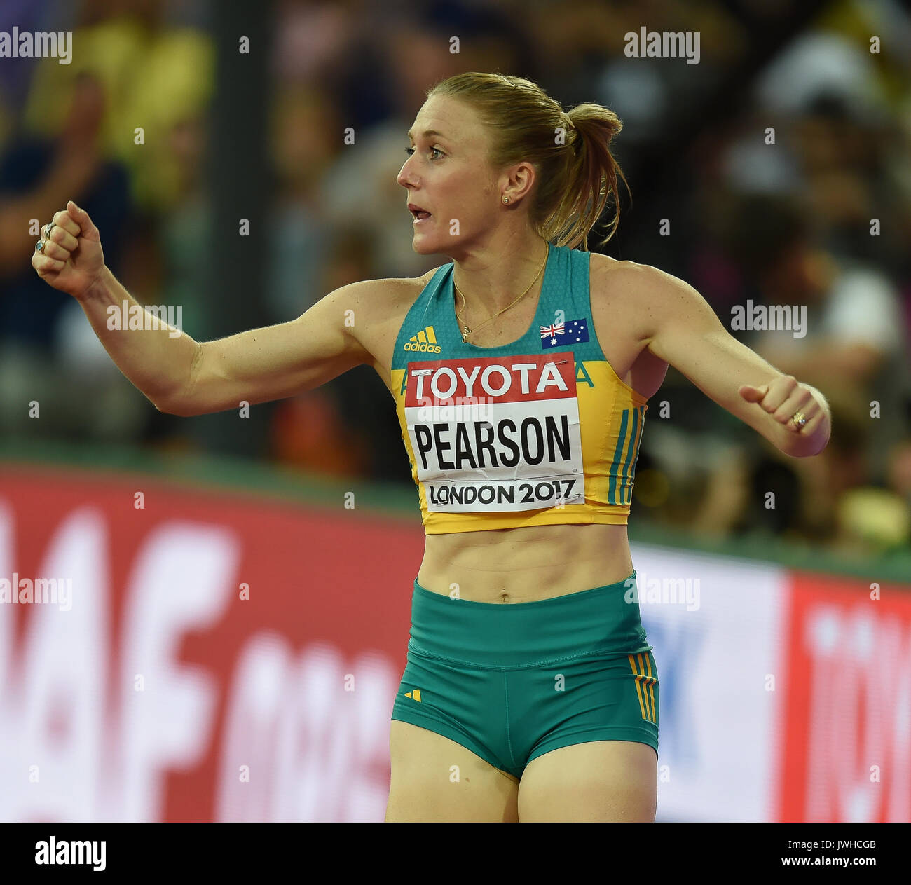 London, UK. 12th Aug, 2017. Gold medal winner Sally Pearson of ...