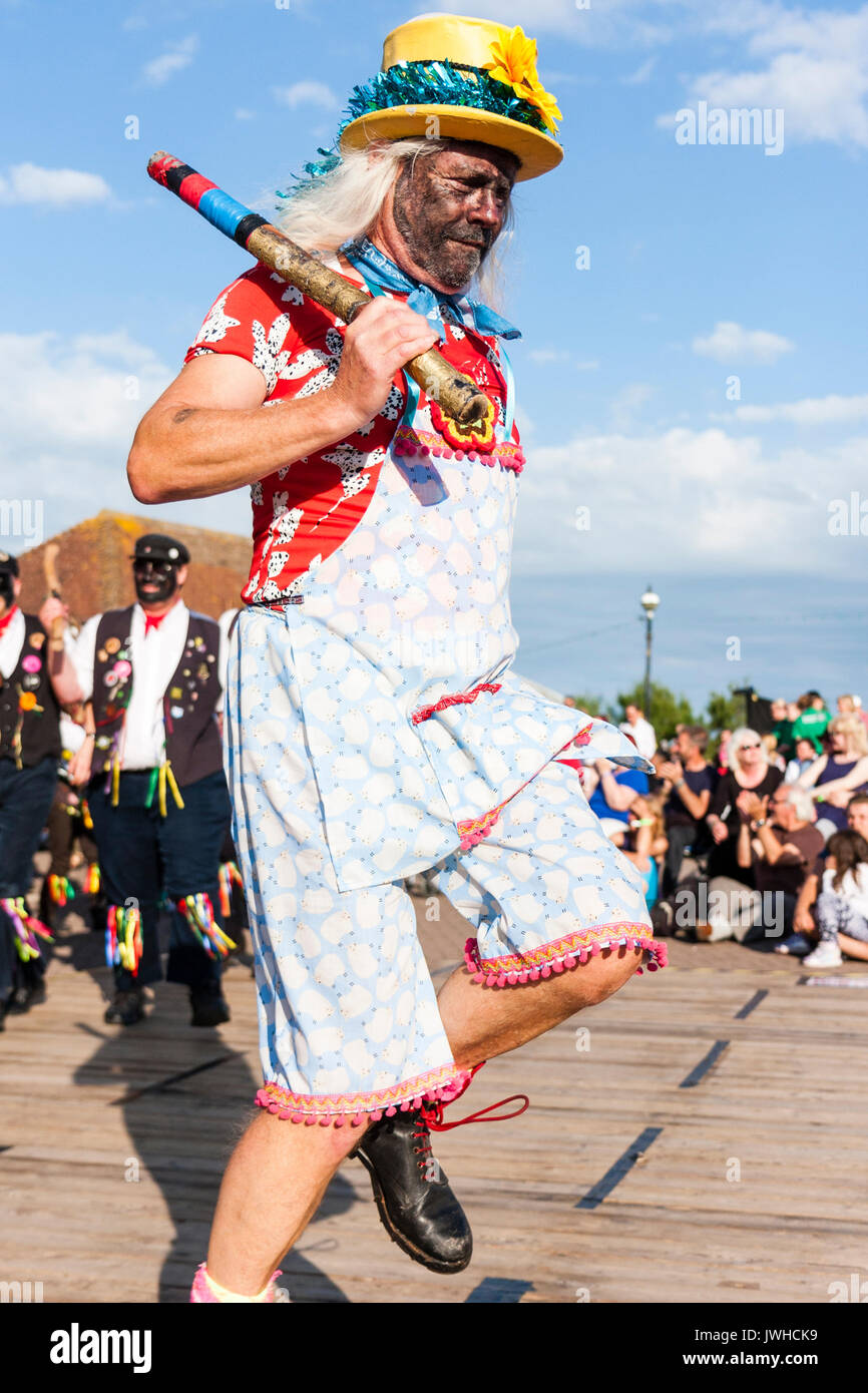 Traditional folk dancer, Dead Horse Morris man dressed as Morris 'fool ...