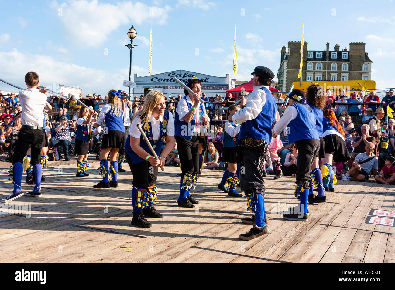 Traditional English folk dancers, Royal Liberty Morris dancing on ...