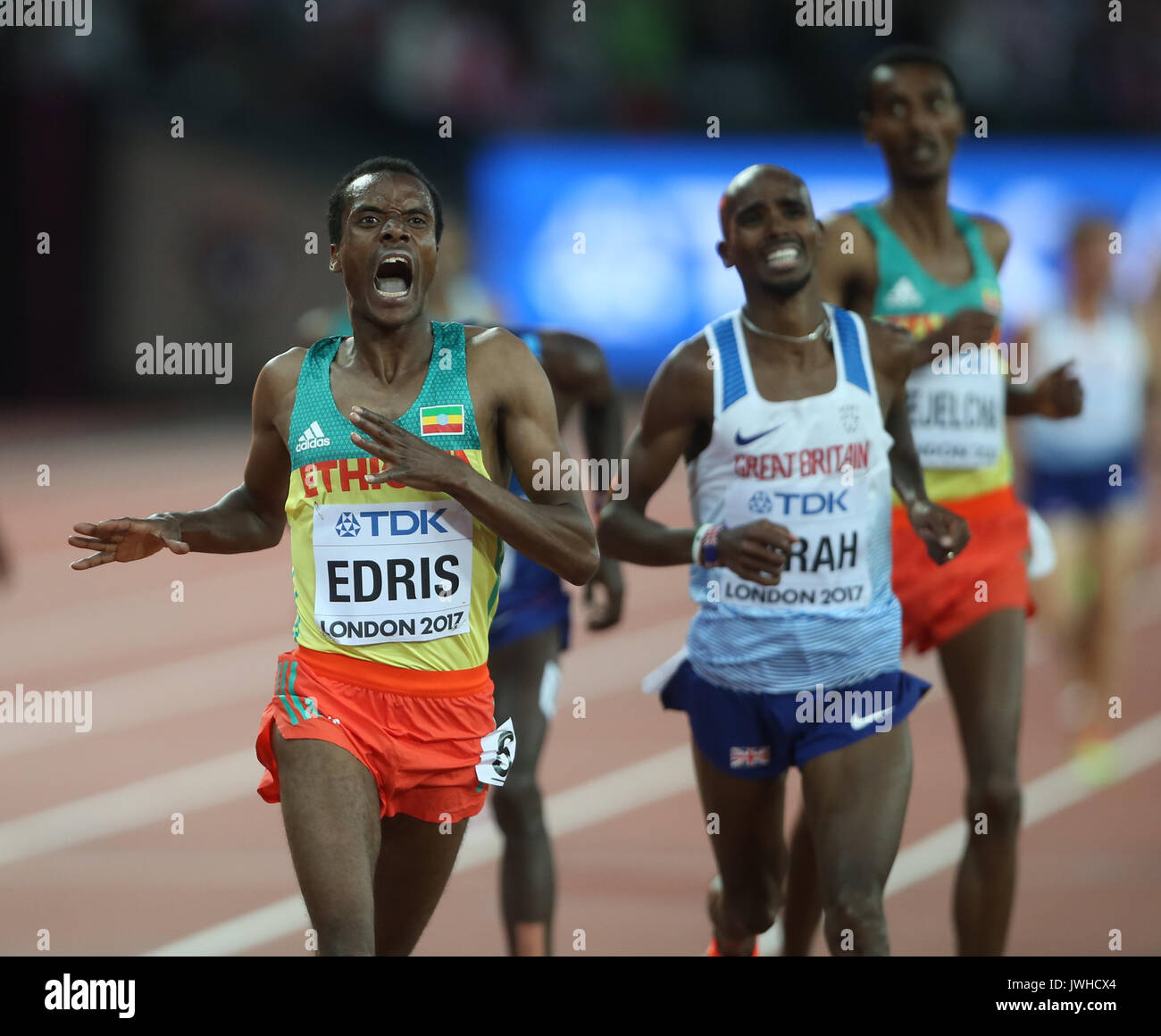 London, UK. 12th Aug, 2017. Muktar Edris Wins 5000 Metres Final 5000 ...